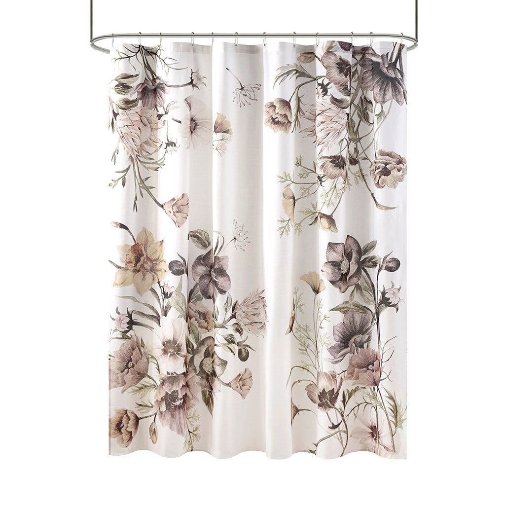 Gracie Mills Kyrie Floral Print Cotton Shower Curtain - GRACE-13020 ...