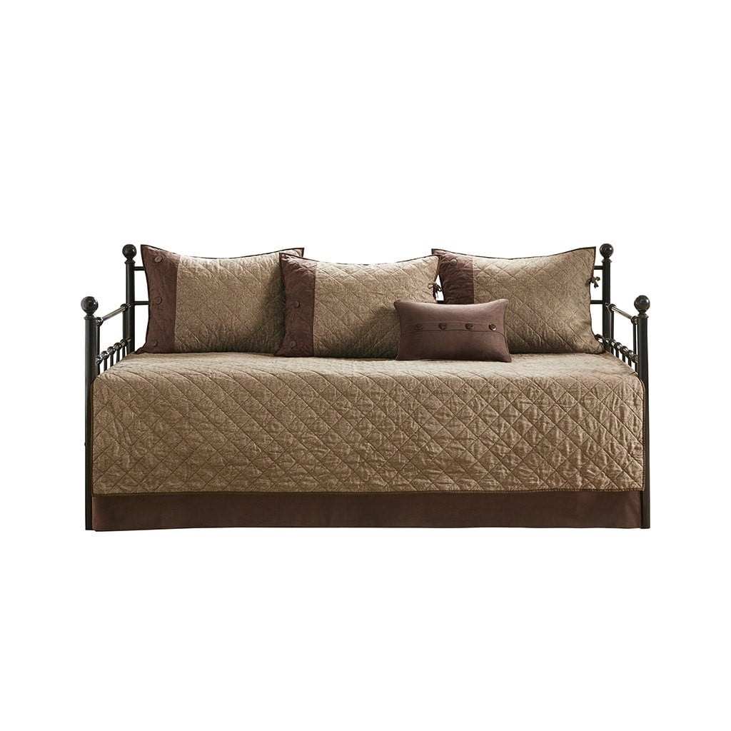 Gracie Mills Maldonado 6-Piece Rustic Twin Daybed Cover Set Reversible ...