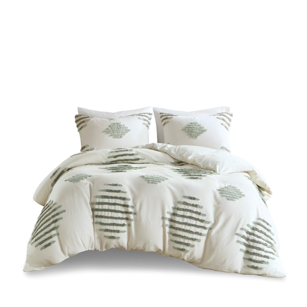 Gracie Mills Mitch Modern Tufted Chenille 3-Piece Duvet Cover Set ...
