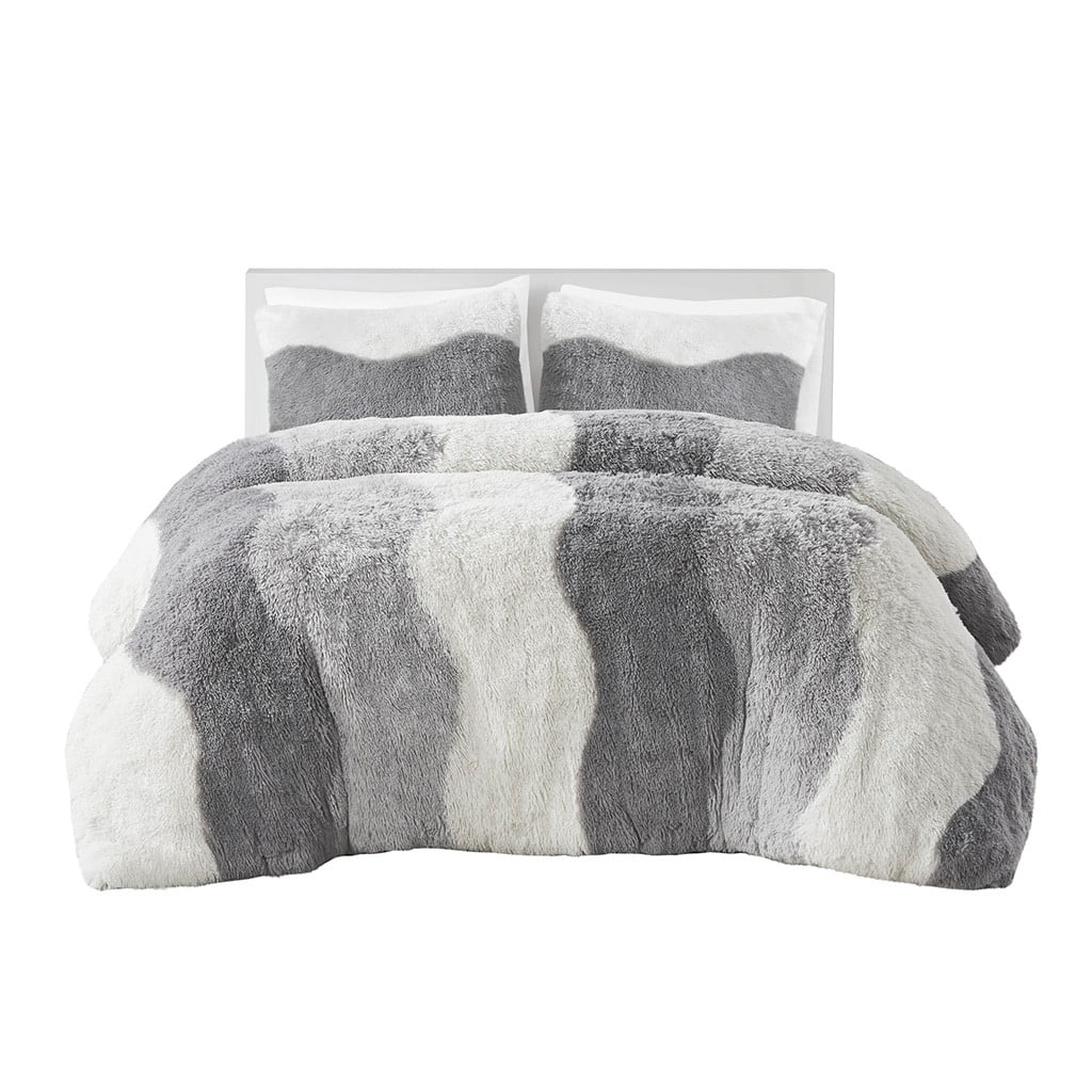 Gracie Mills Ombre Wave Shaggy Faux faux Comforter Set - GRACE-15341 ...