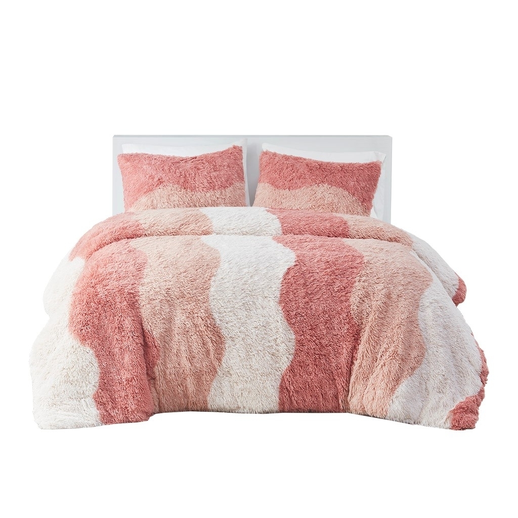 Gracie Mills Ombre Wave Shaggy Faux faux Comforter Set - GRACE-15341 ...