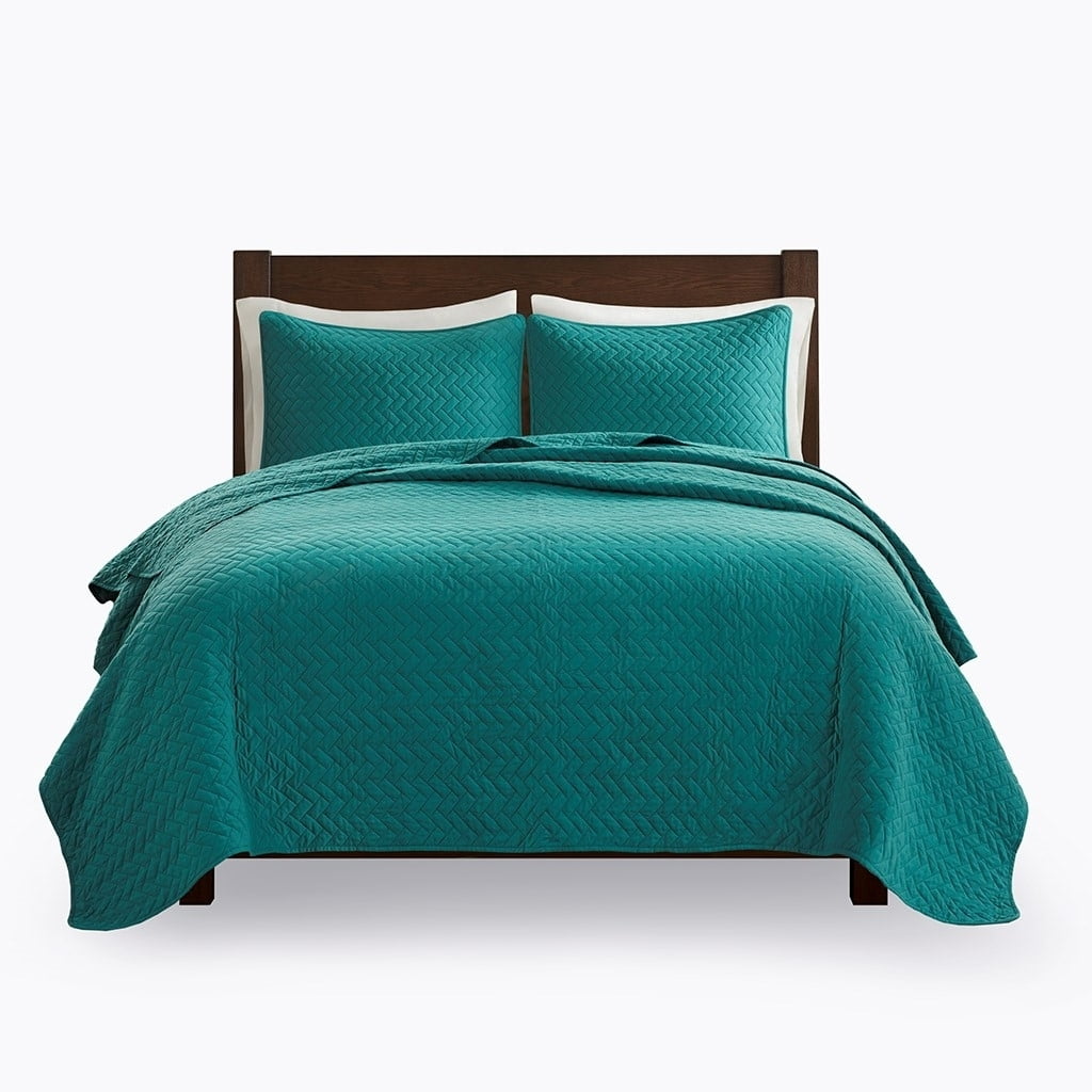 Gracie Mills Ria Solid Oversized Herringbone Quilt Set - GRACE-1307 ...