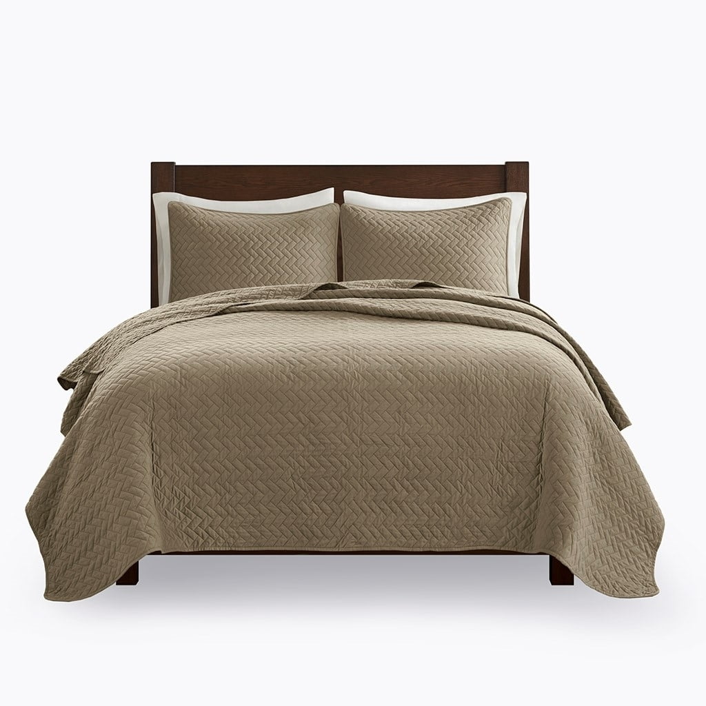 Gracie Mills Ria Solid Oversized Herringbone Quilt Set - GRACE-1307 ...