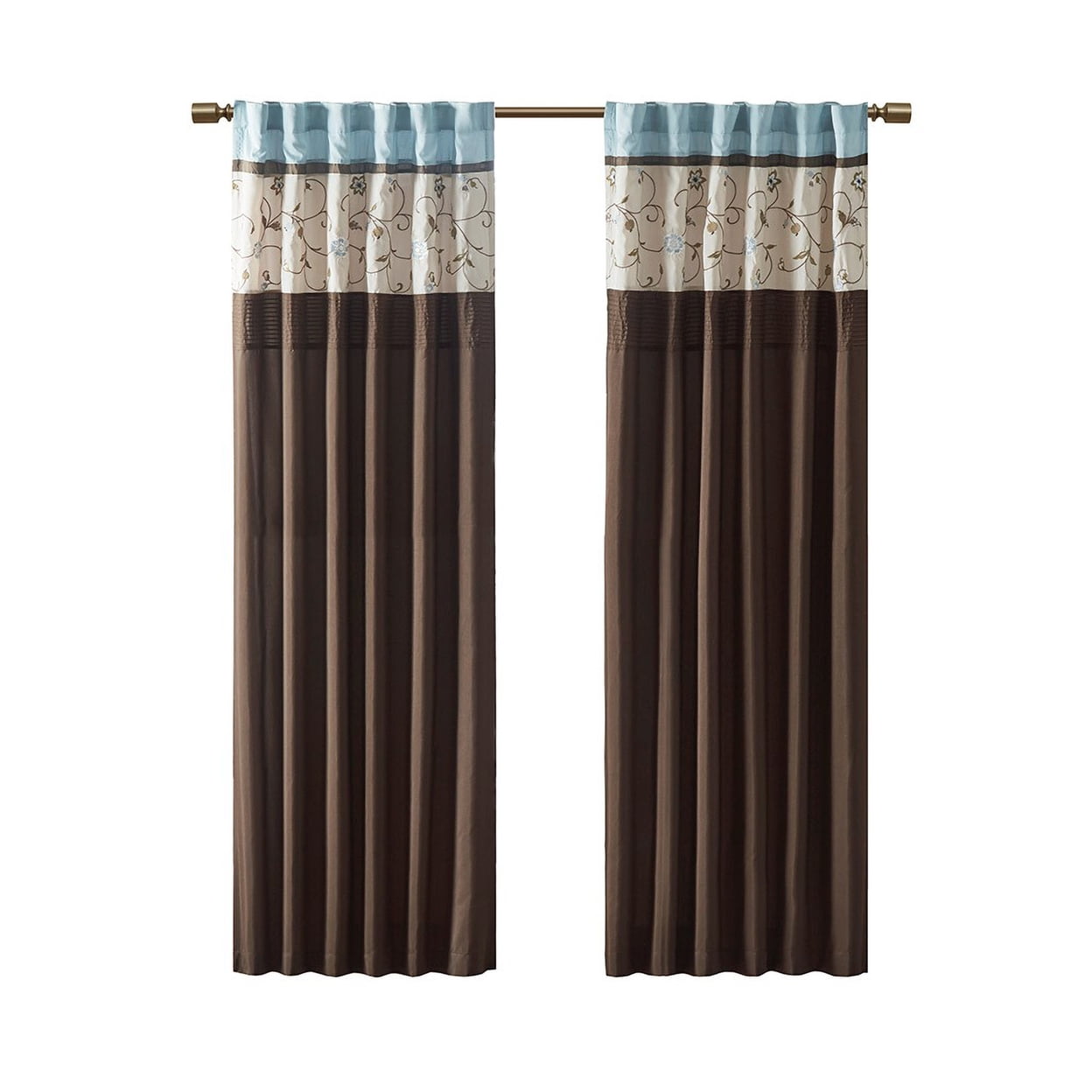 Gracie Mills Rogelio Classic Floral Embroidered Window Curtain Panel ...