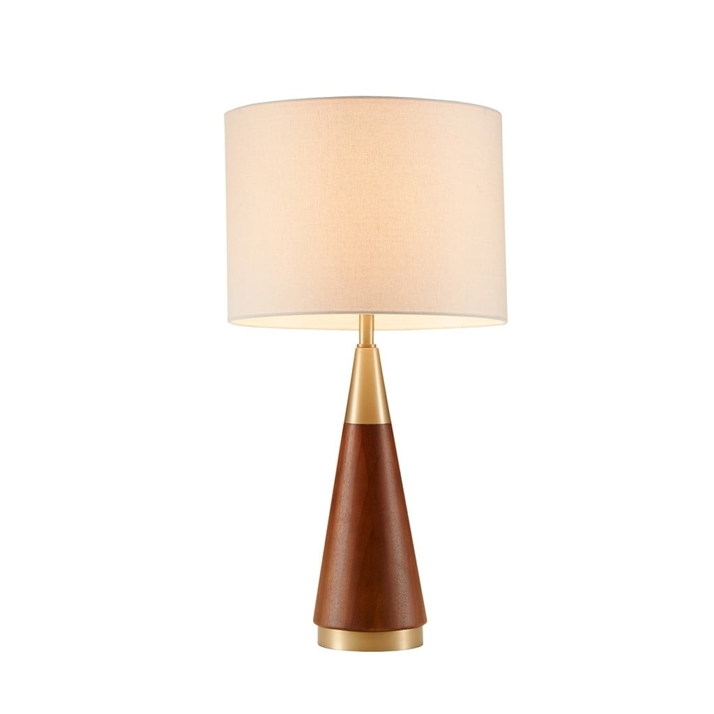 Gracie Mills Salma Pecan Triangular Table Lamp - GRACE-6460 - Walmart.com