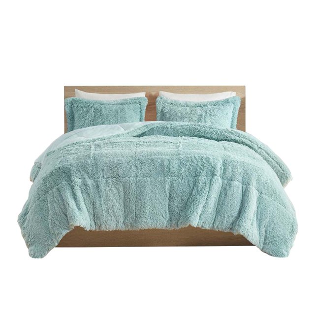 Gracie Mills Susie Contemporary Shaggy Long Fur Comforter Set