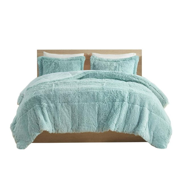 Gracie Mills Susie Contemporary Shaggy Long Fur Comforter Set