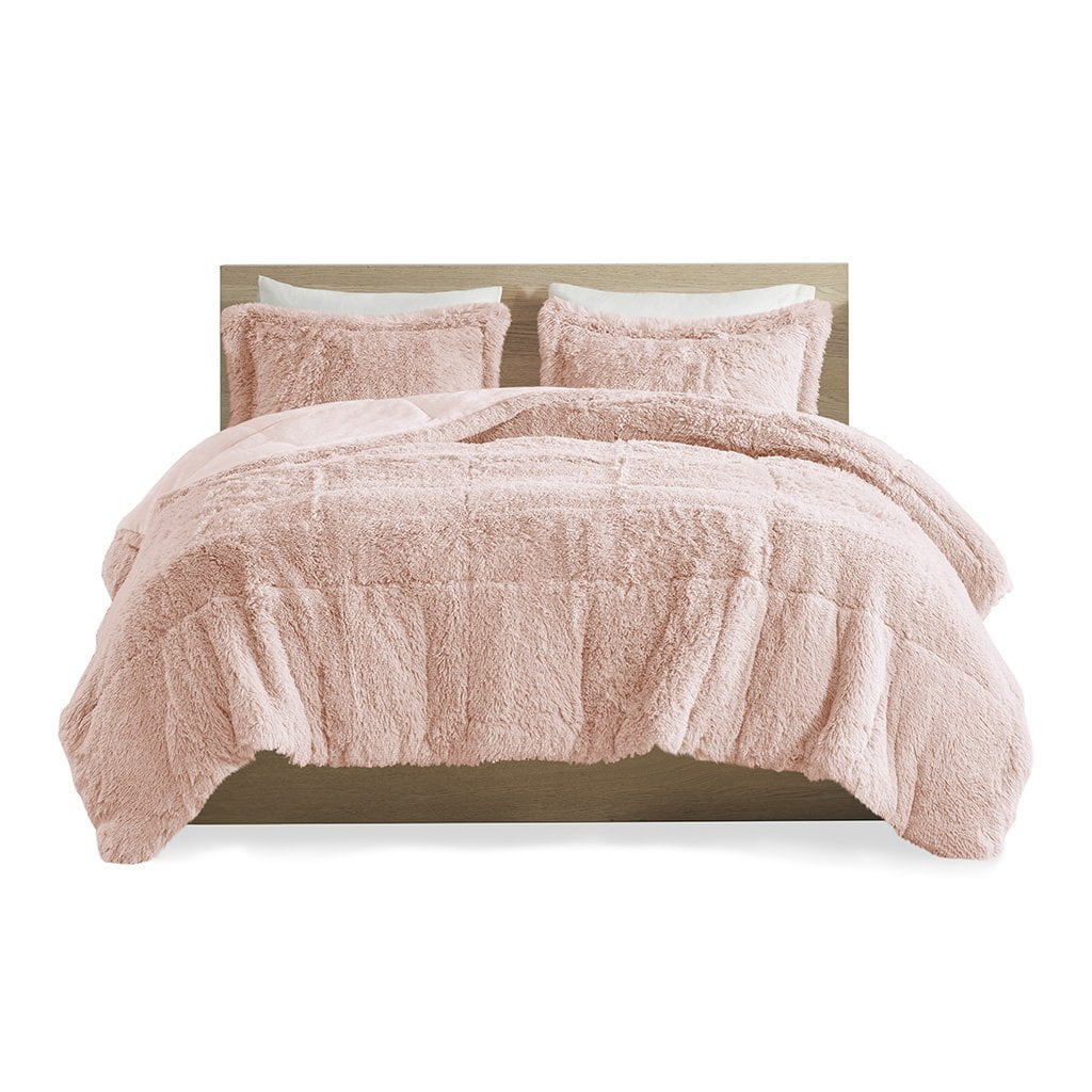 Gracie Mills Susie Contemporary Shaggy Long faux Comforter Set - GRACE ...