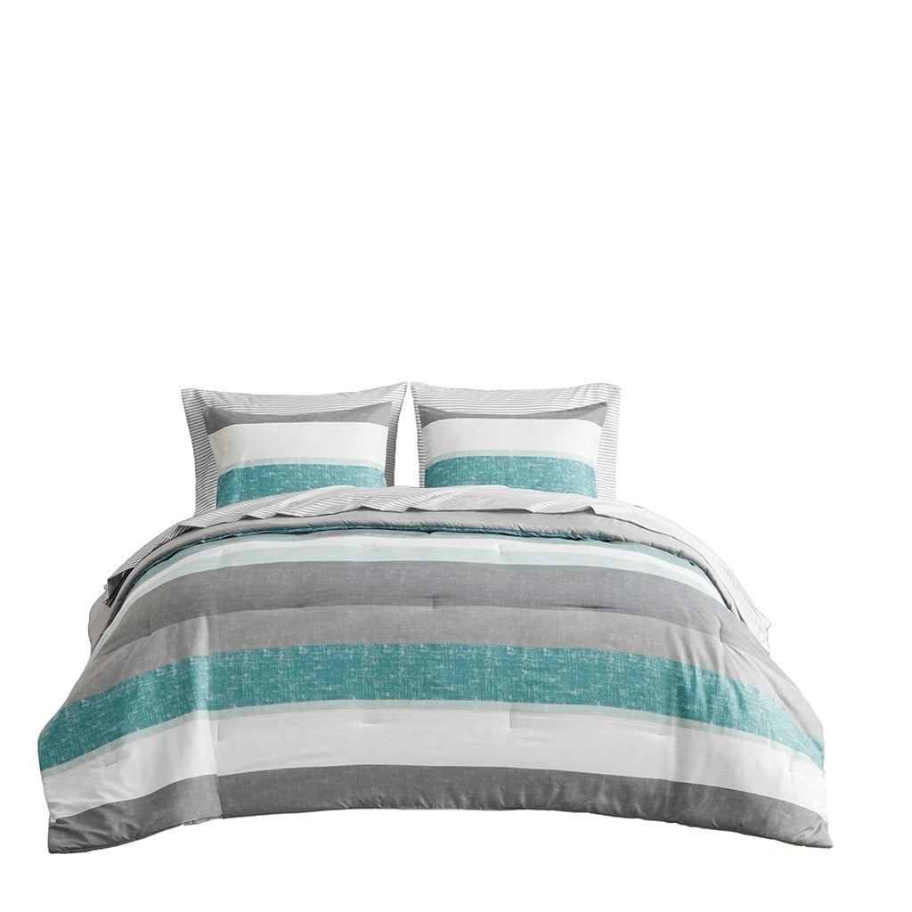 Gracie Mills Ware Striped Comforter Set with Bed Sheets - GRACE-15243 ...