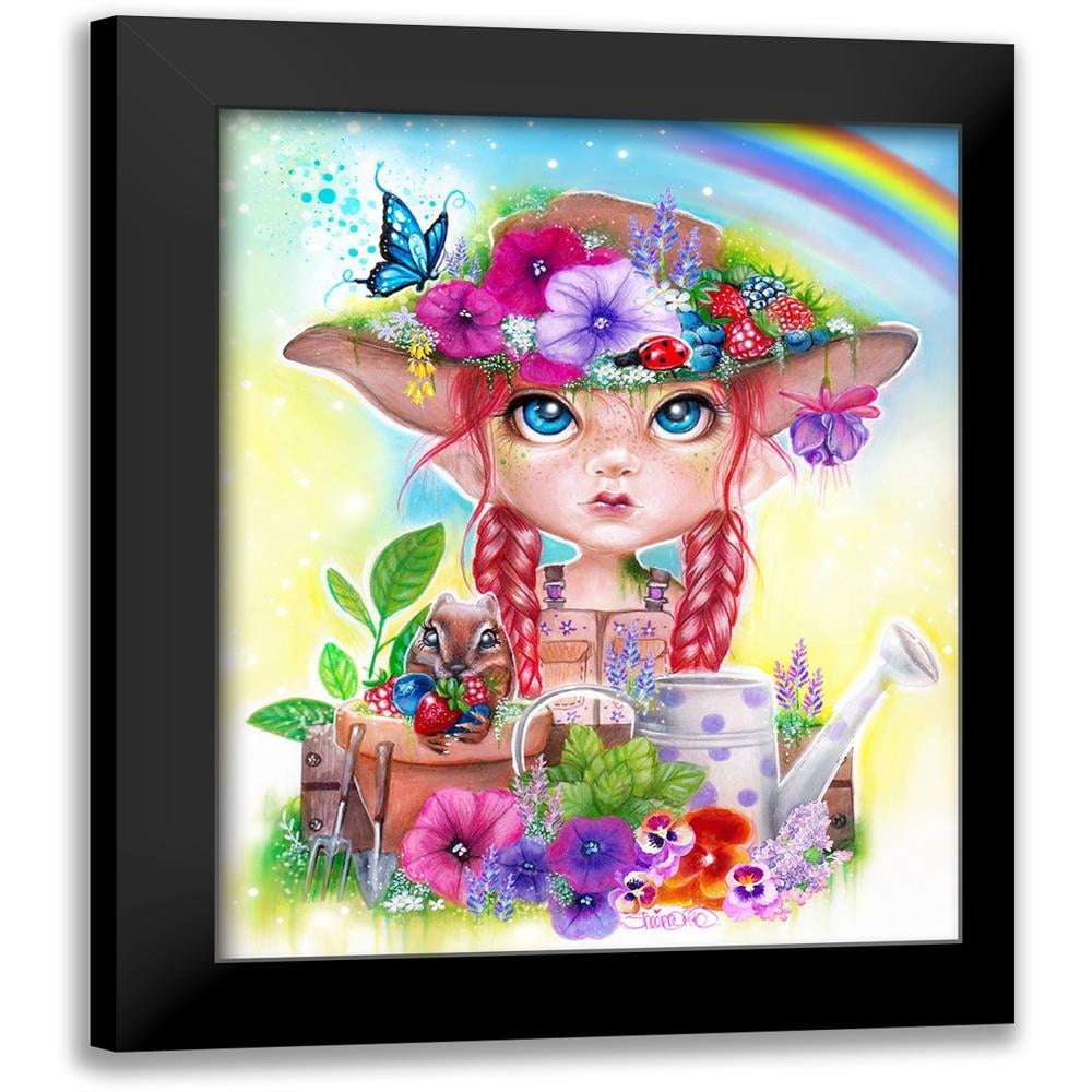 Gracie the Gardener MunchkinZ Elf 15x18 Black Modern Framed Museum Art ...