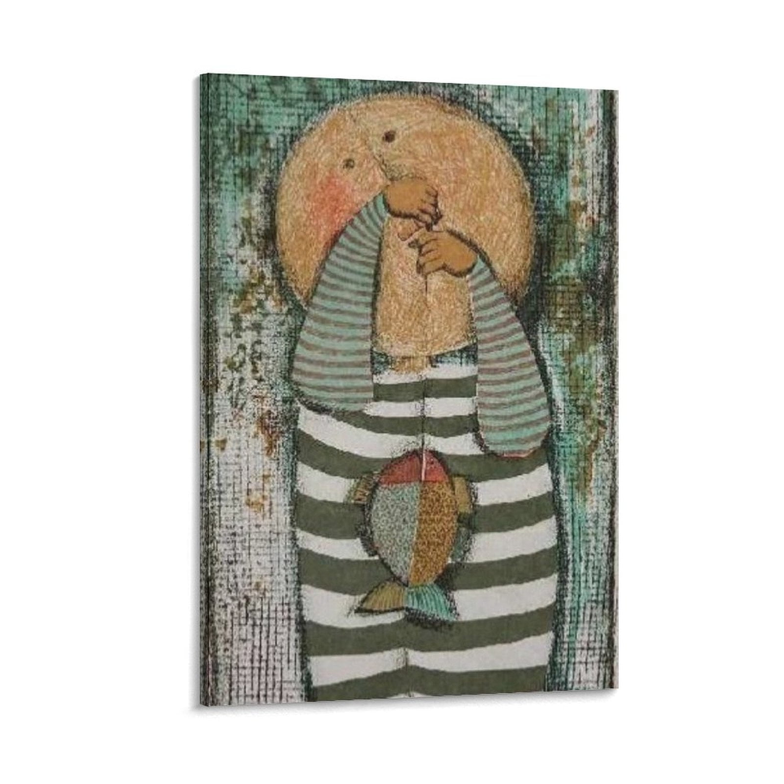 Graciela Rodo Boulanger Print Boy with Fish 1970 Canvas Poster Wall Art ...