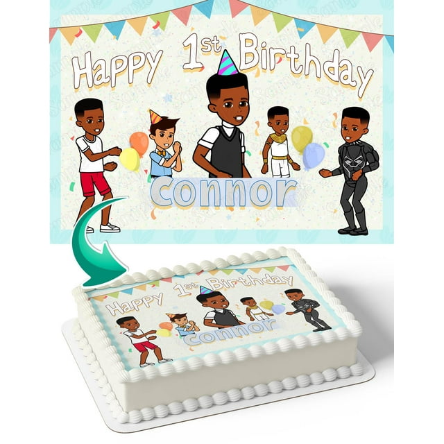 Gracies Corner Brother Boys Edible Cake Image Topper Birthday Cake ...