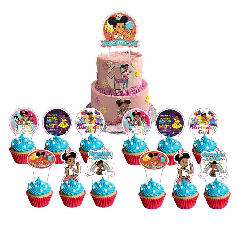 Gracies Corner Cake Topper Cupcake Set Party Supplies Decoration ...