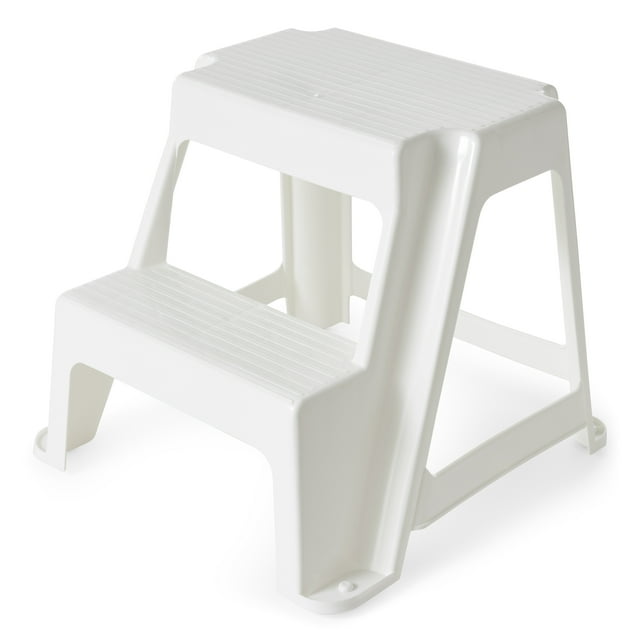 "Gracious Living 16"" Household Wide 2 Step Plastic Stool, Portable ...