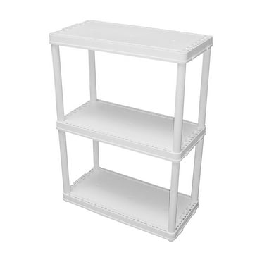 Plano 20"W x 12"D x 32"H 3-Shelf Heavy Duty Plastic Shelving Unit ...