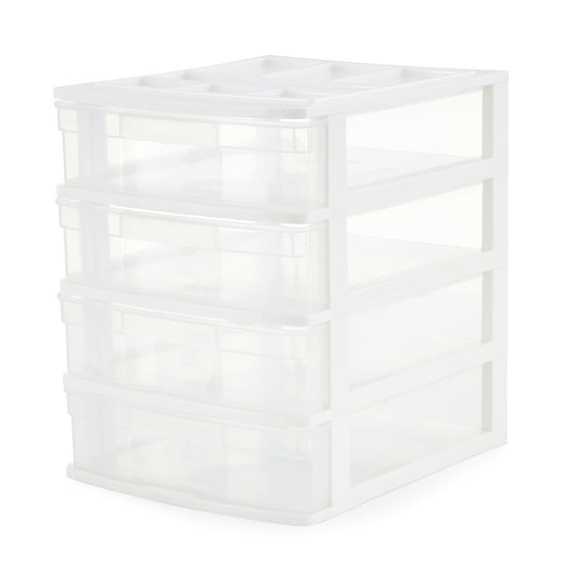 Gracious Living Plastic Desk Organizer: 4-Drawer Small Unit for ...