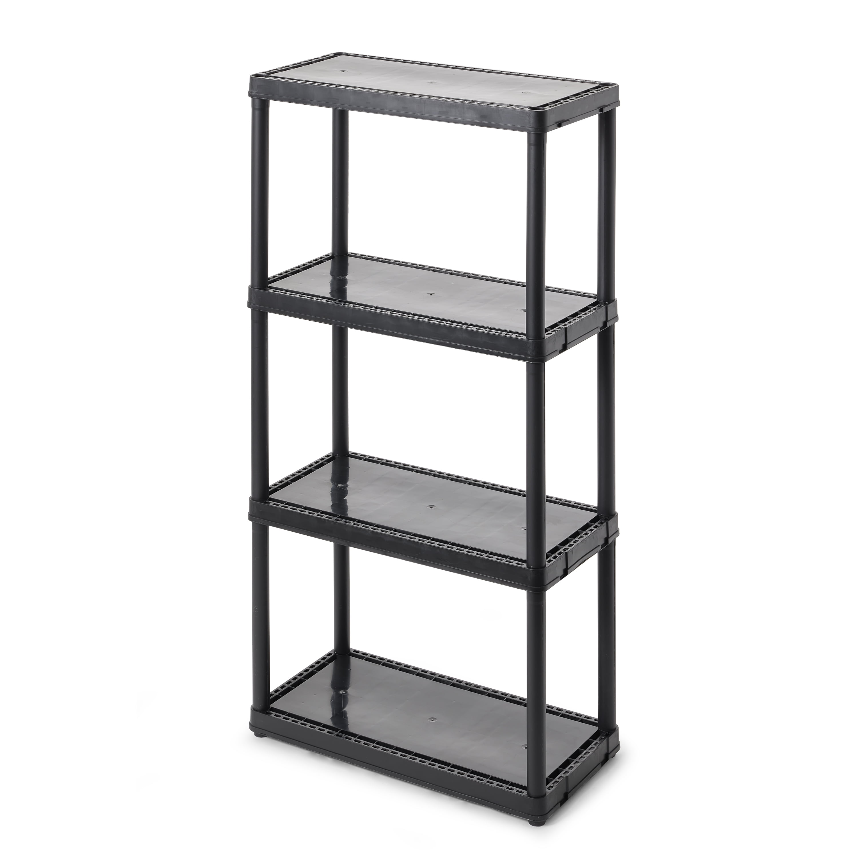 Gracious Living Lightweight Plastic 4-Shelf Storage Unit, Black ...