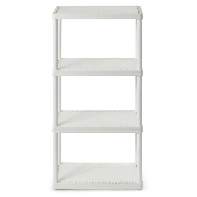 Open Box Gracious Living 4 Shelf Fixed Height Storage Unit, White ...