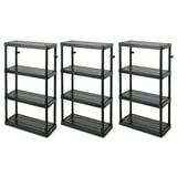 Gracious Living 4-Shelf Fixed Height Ventilated Rack, Black (3 Pack ...