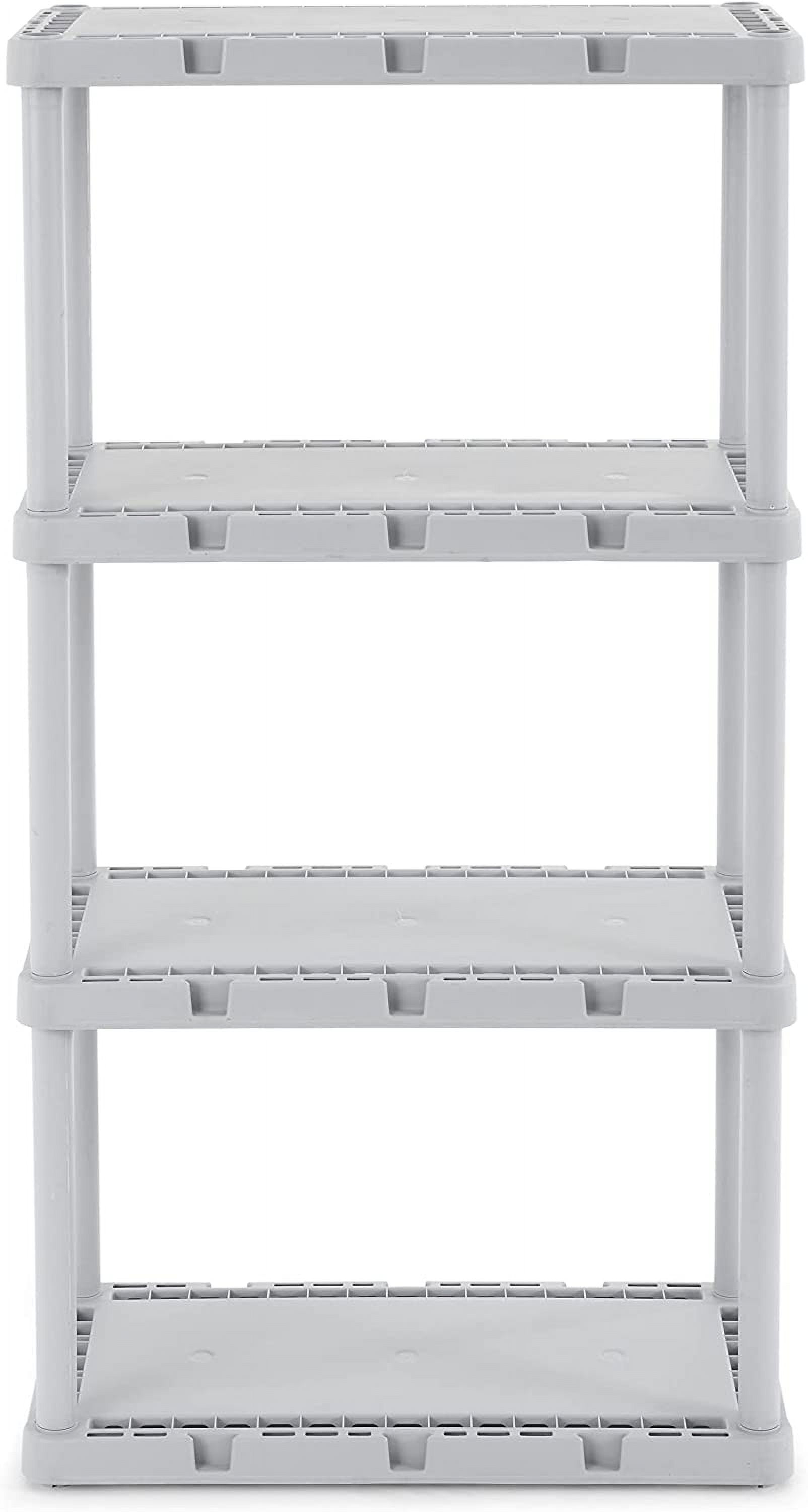 Gracious Living 4 Shelf Knect-A-Shelf Ventilated Light Duty Storage Unit Organizer System for ...