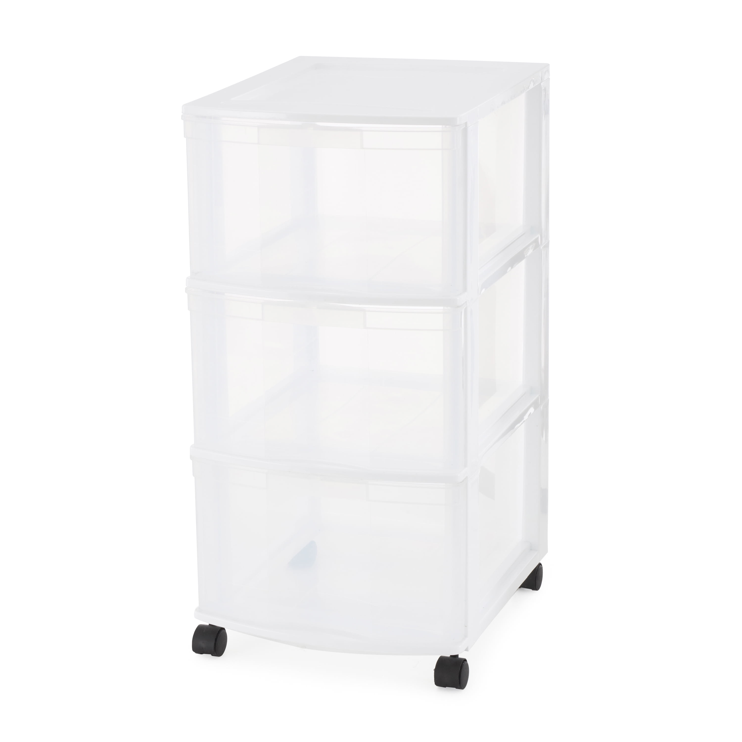 Gracious Living Classic Rolling 3-Drawer Organizer with Wheels, Plastic ...