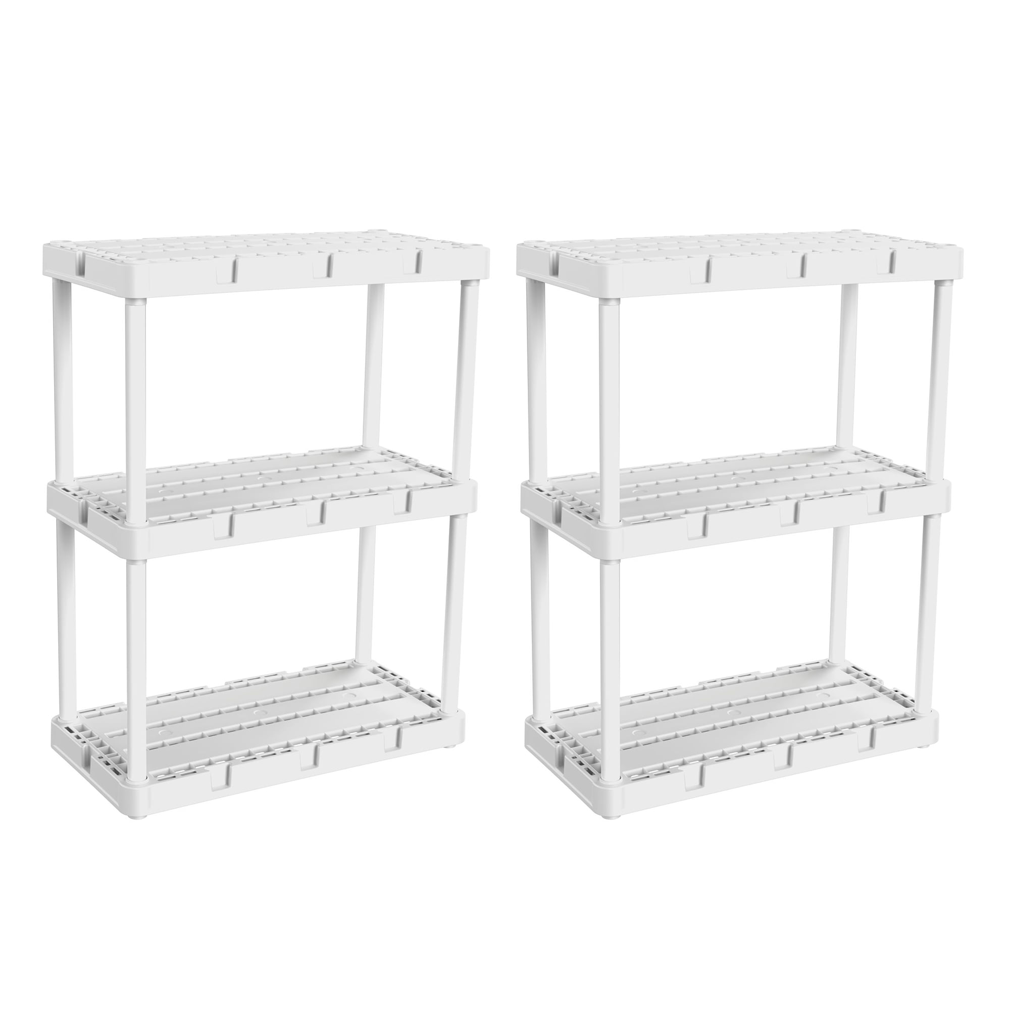 Gracious Living Sturdy 3-Shelf Interlocking Storage Units with Strong ...
