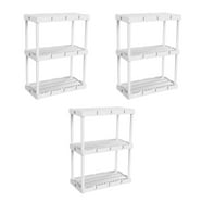 Maxit Plastic Shelving Unit, 12" D X 24"W X 48" H, White, 55 Lb ...