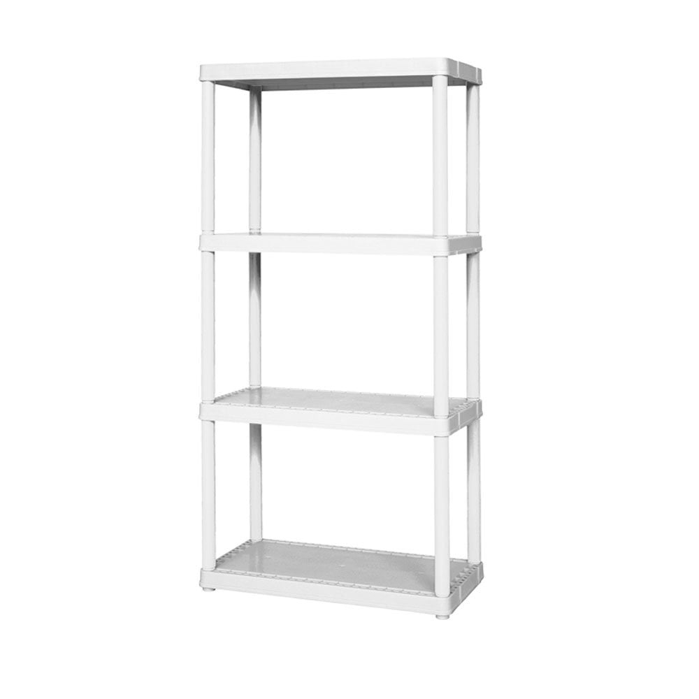 Open Box Gracious Living Light Duty Solid Plastic Shelving Unit, White ...