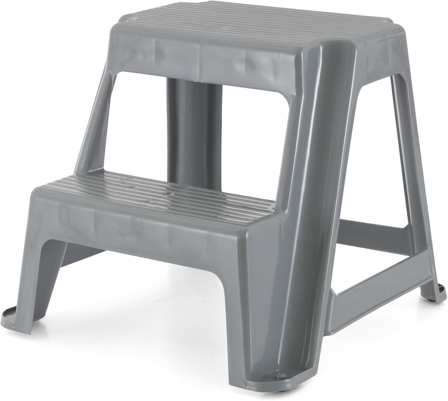 Gracious Living Plastic 2-Step Stool, Portable Step Stool, 16 Inches ...