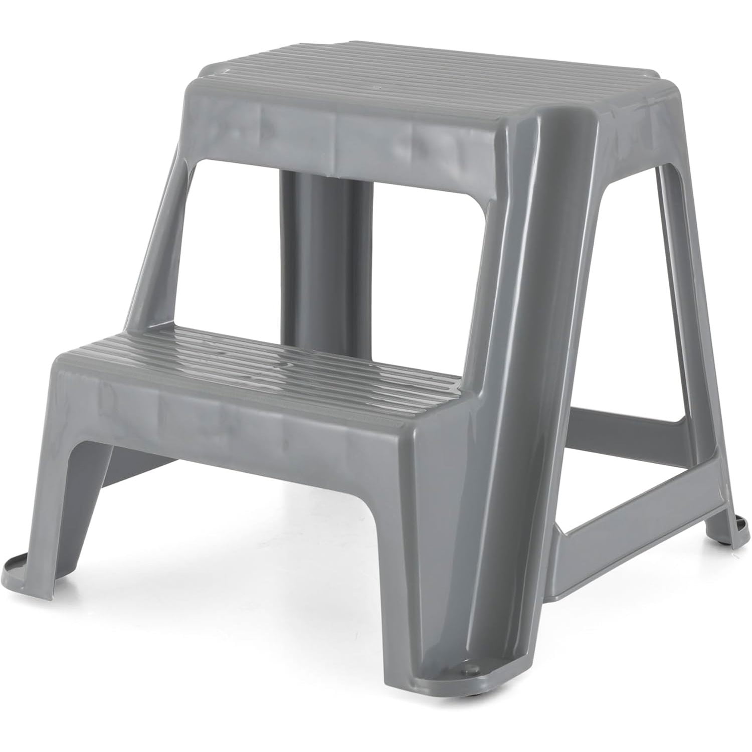Gracious Living Plastic 2-Step Stool, Portable Step Stool, 16 Inches ...