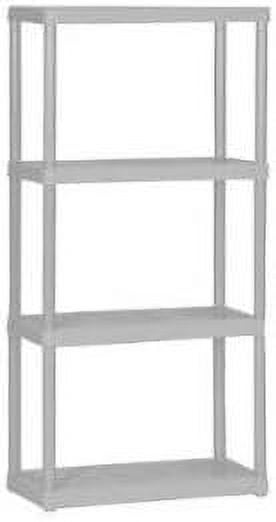 Maxit Plastic Shelving Unit, 12" D X 24"W X 48" H, White, 55 Lb ...