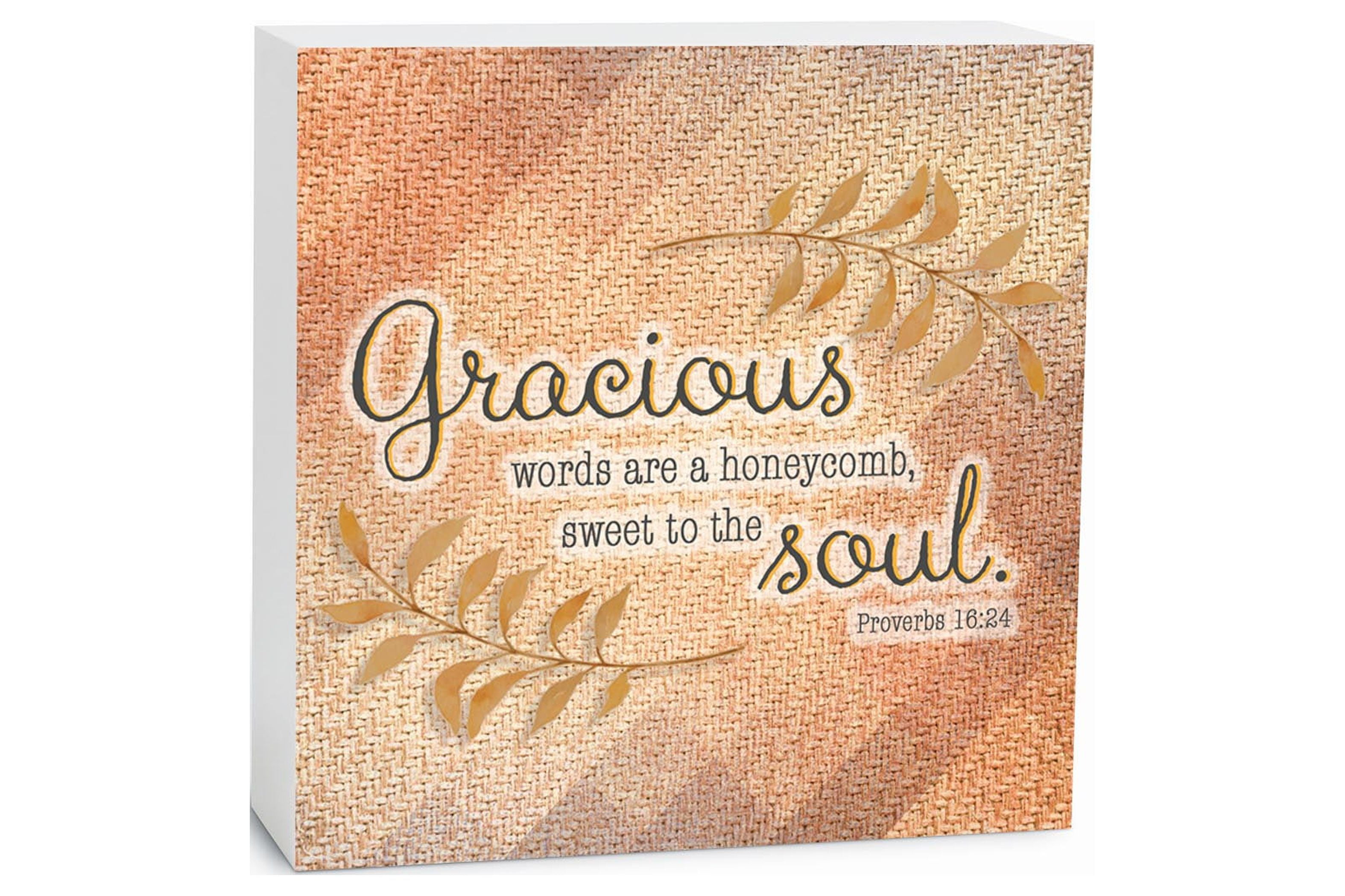 Gracious Words Sweet Soul Orange Cream 5 x 5 Wood Tabletop Sign Plaque ...