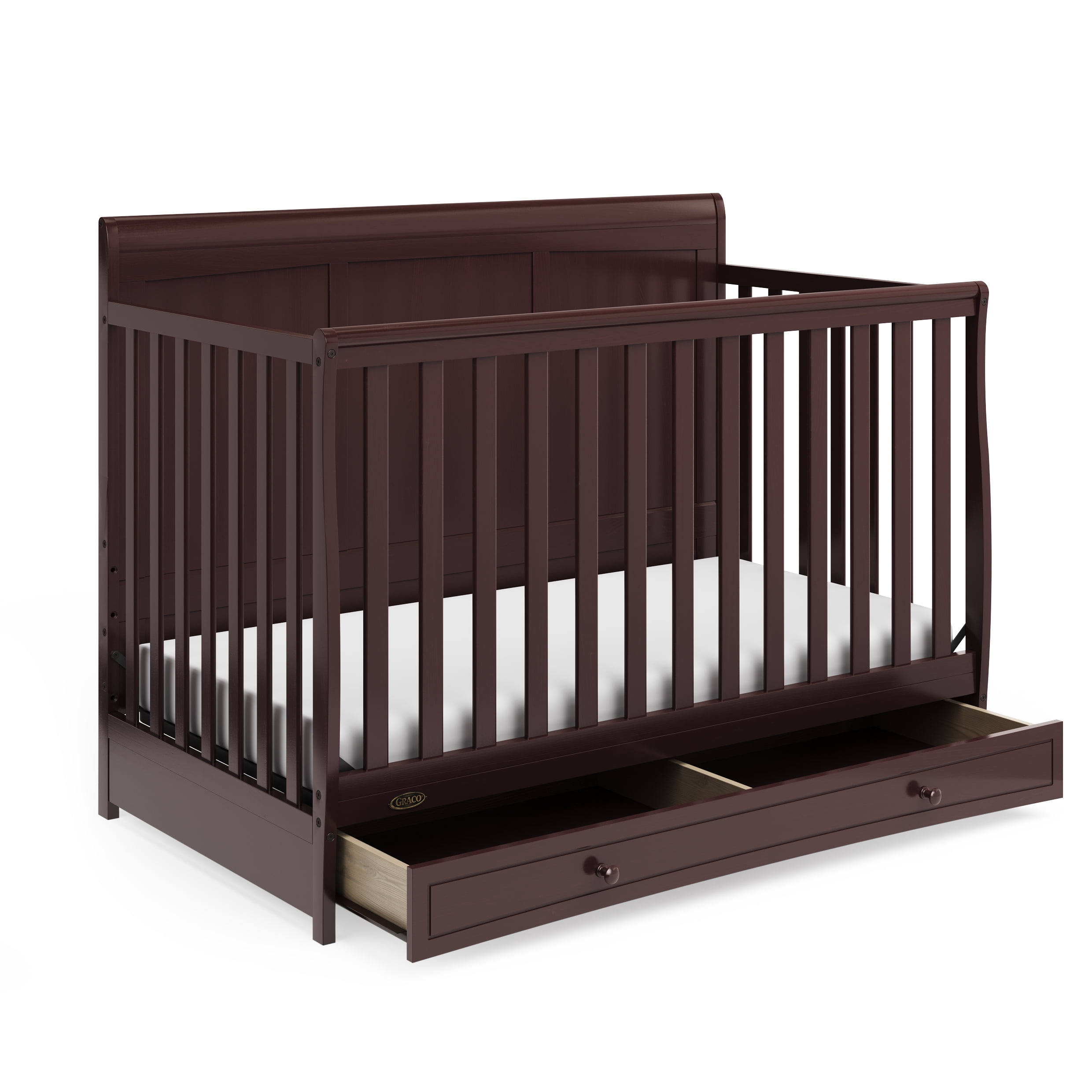 Graco Asheville 4-in-1 Convertible Baby Crib with Drawer, Espresso ...