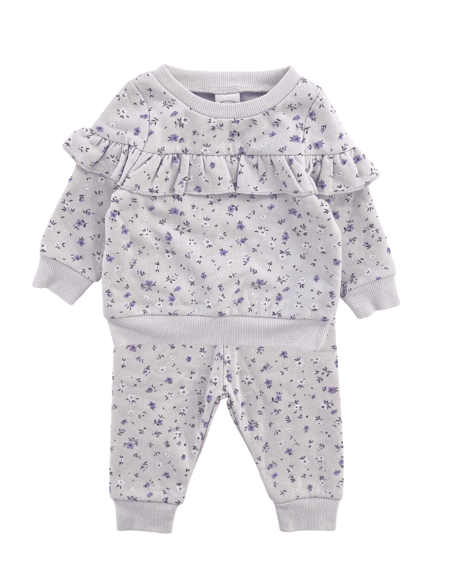 Graco Baby Toddler 2-Piece Ruffle Sweatshirt and Jogger Set, Purple ...