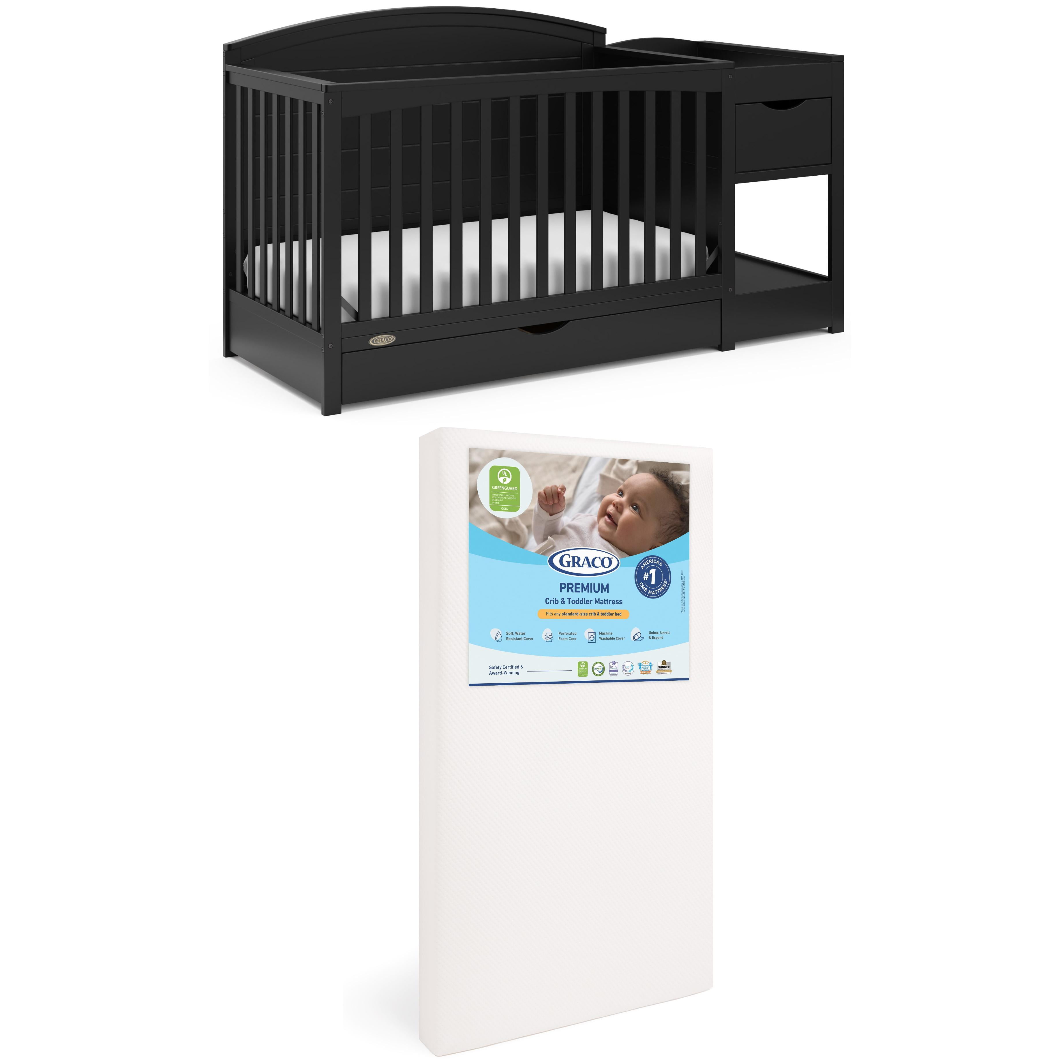 Graco Bellwood 5-in-1 Convertible Crib and Changer and Premium Crib ...