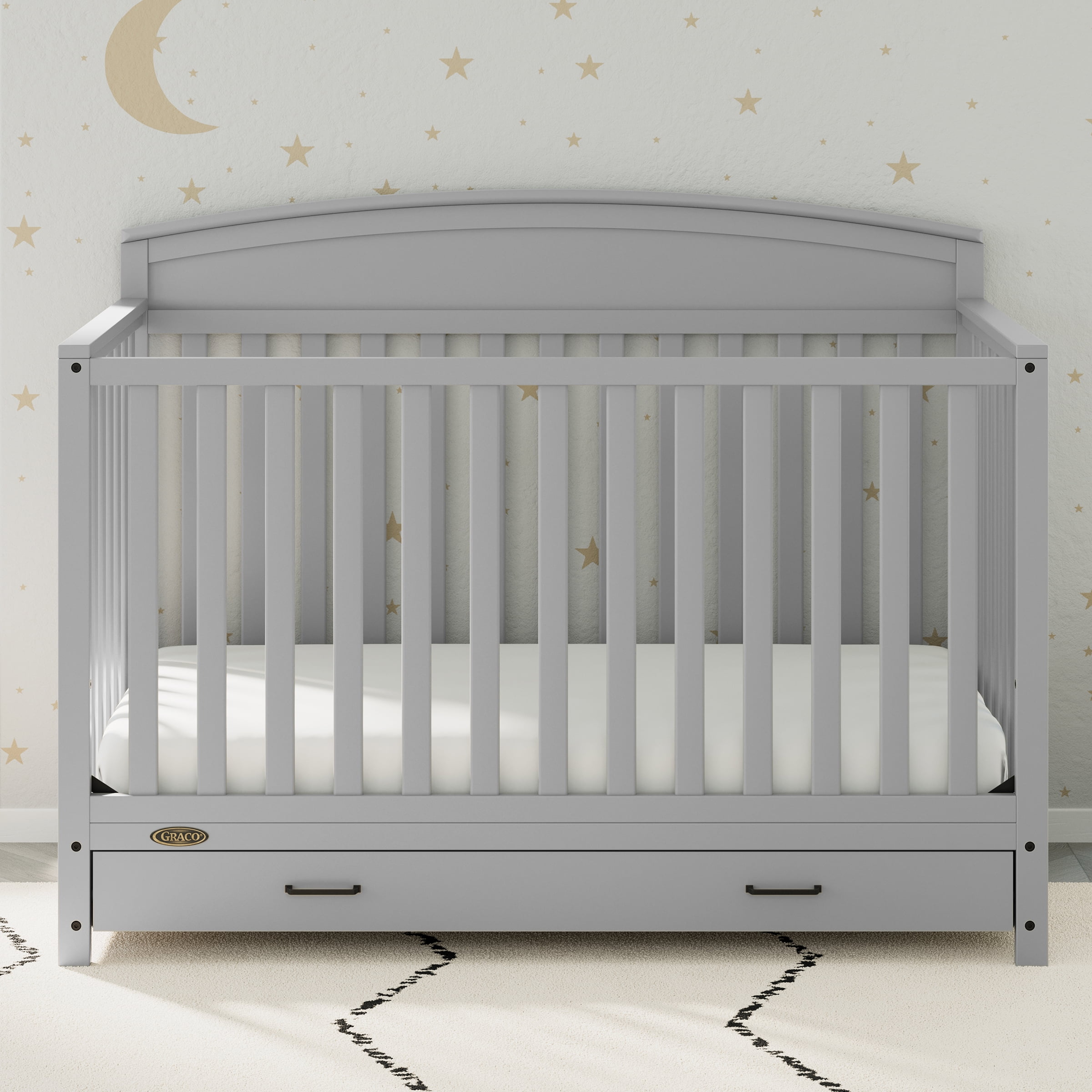 Graco Benton 5-in-1 Convertible Baby Crib with Drawer, Pebble Gray ...