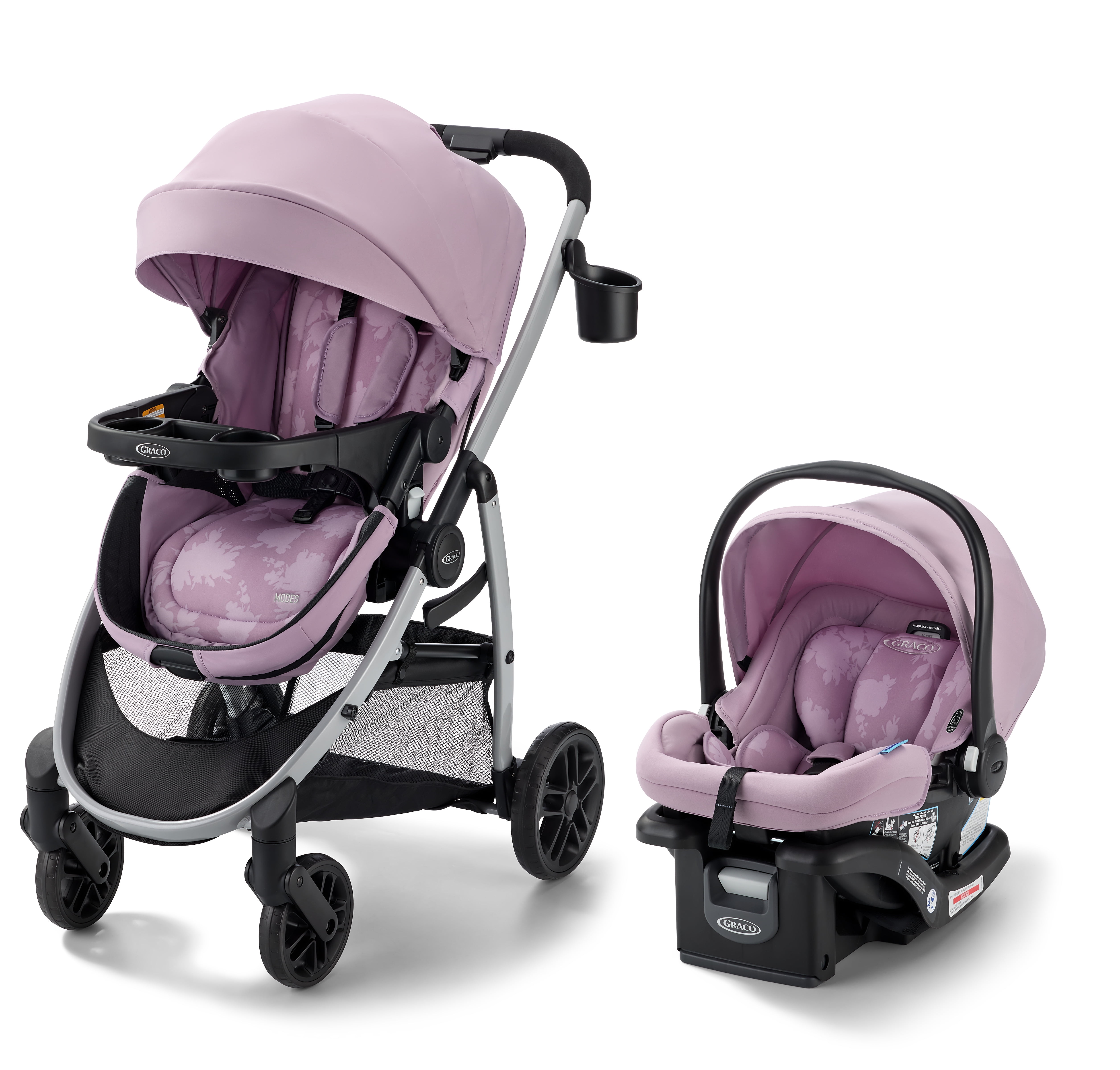 Graco Modes Pramette 3-in-1 Travel System, Lilac Mod, Pink - Walmart.com