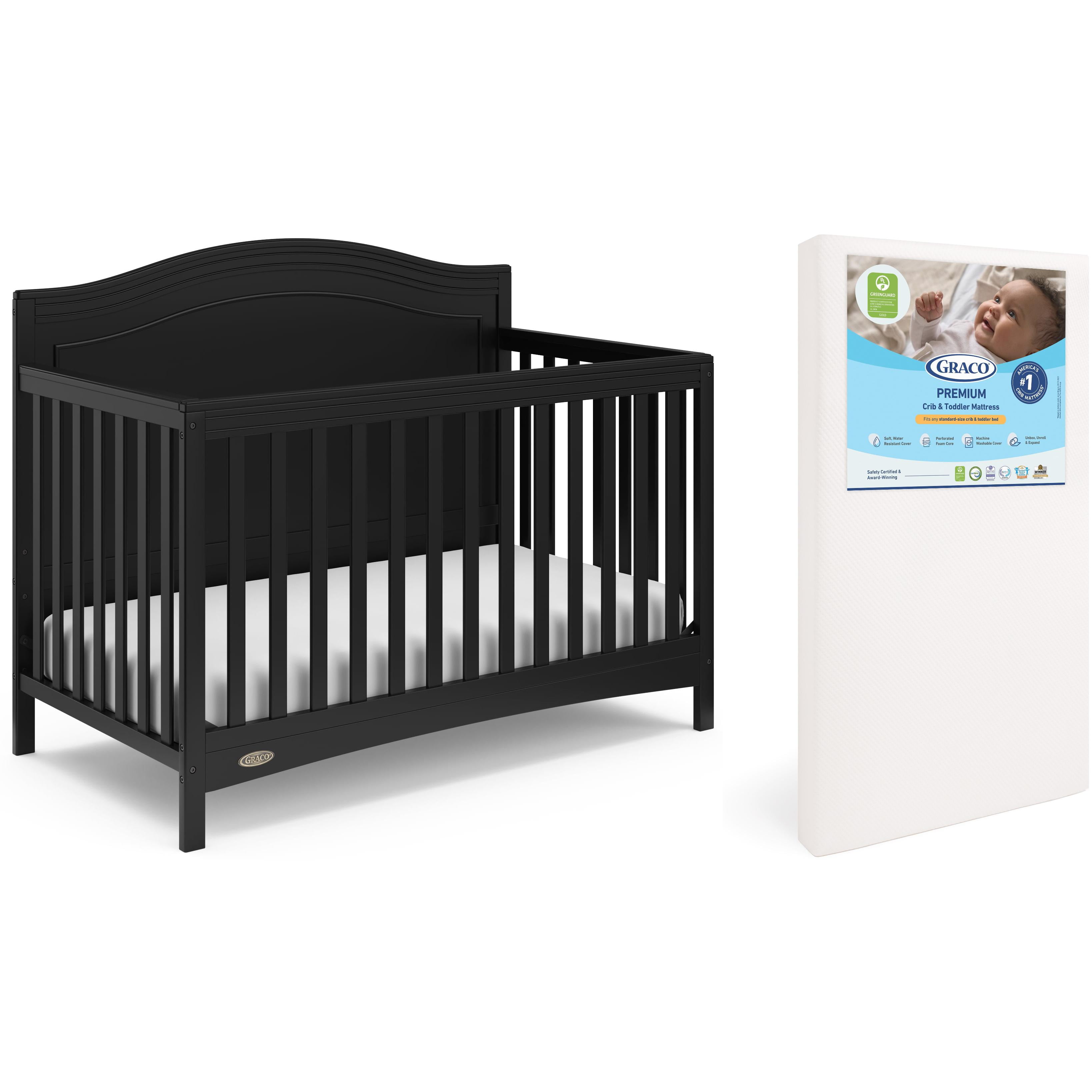 Graco Paris 4-in-1 Convertible Crib and Premium Crib & Toddler Mattress ...