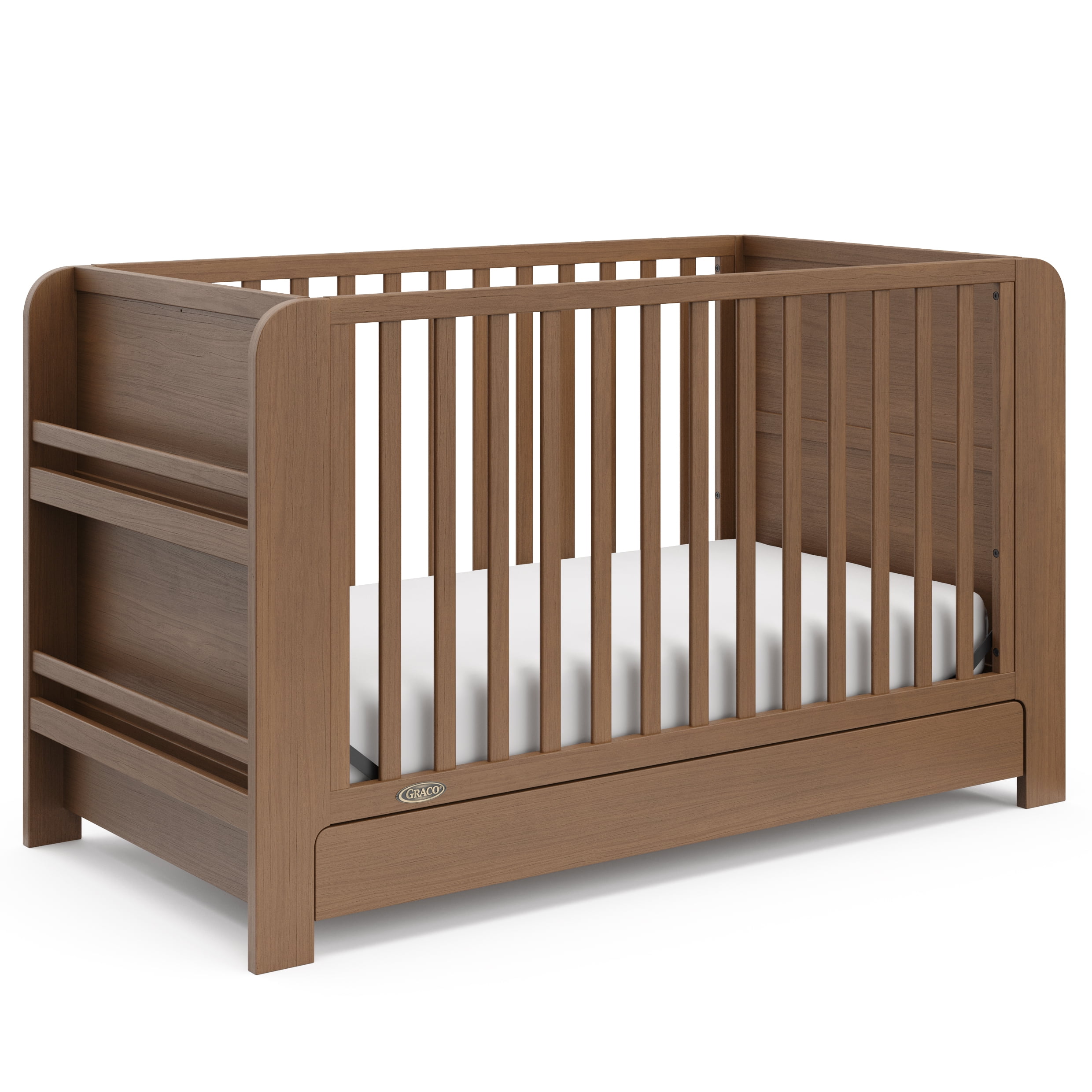 Graco Read-with-Me 4-in-1 Convertible Crib with Drawer, Hazelnut ...