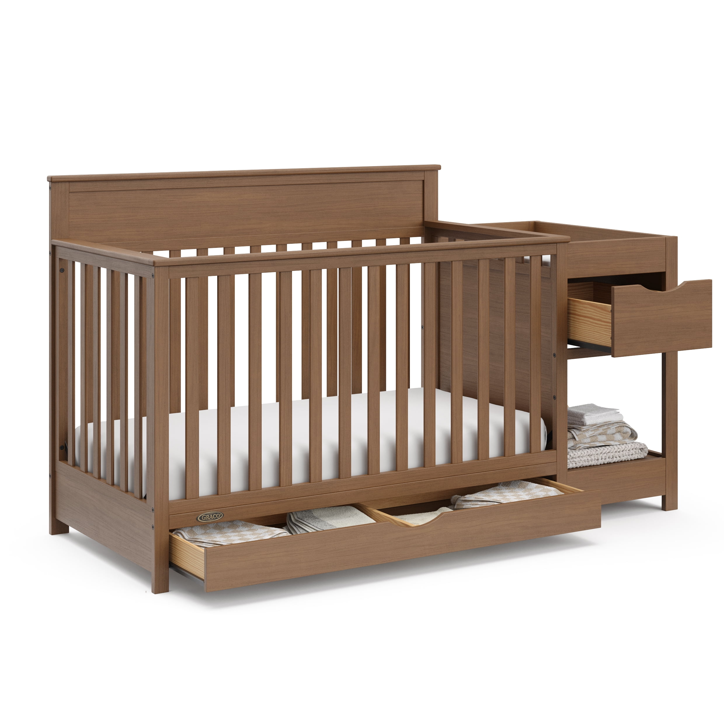 Graco Shiloh Convertible Baby Crib and Changer, Hazelnut - Walmart.com