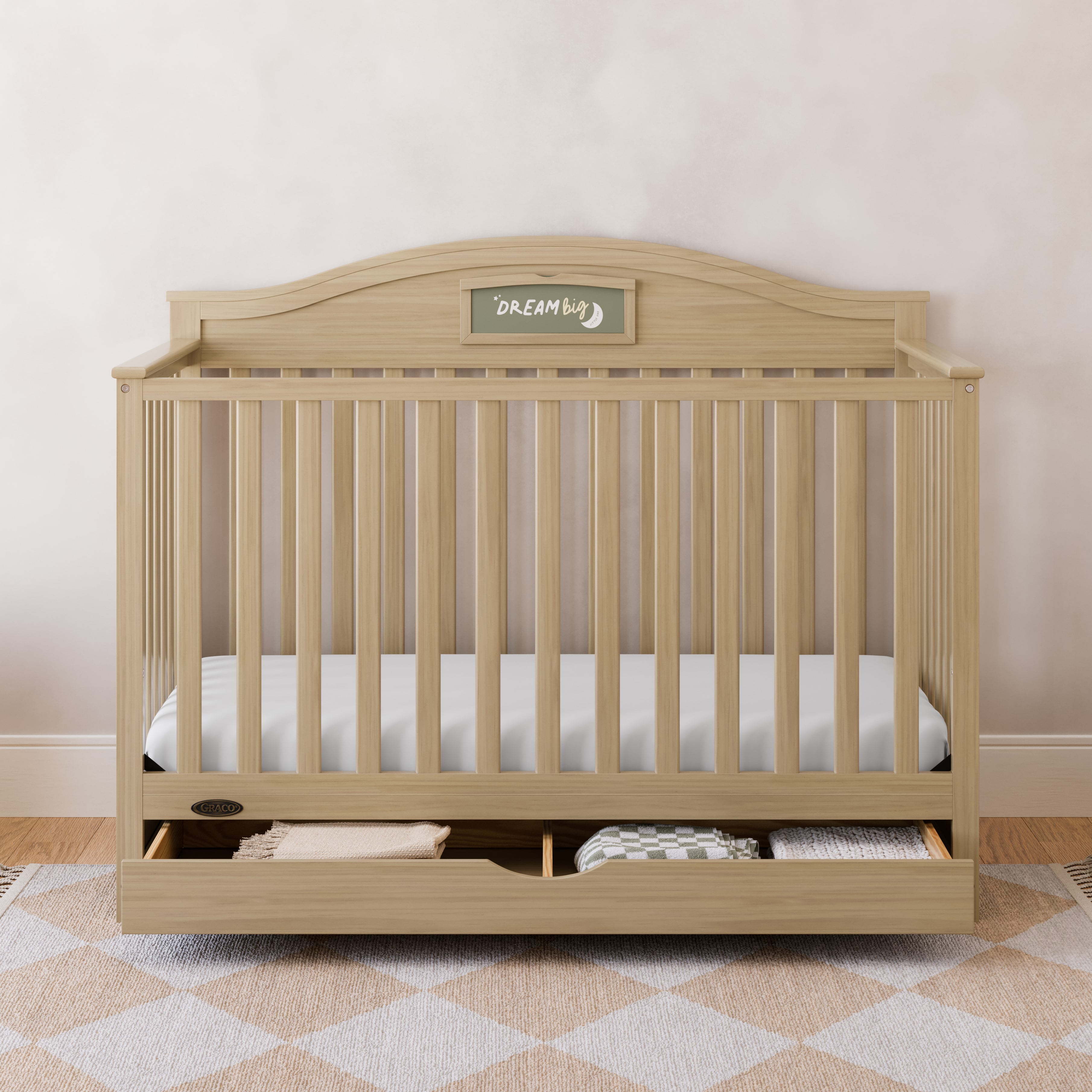 Graco Story 5-in-1 Convertible Baby Crib with Drawer and Reversible ...
