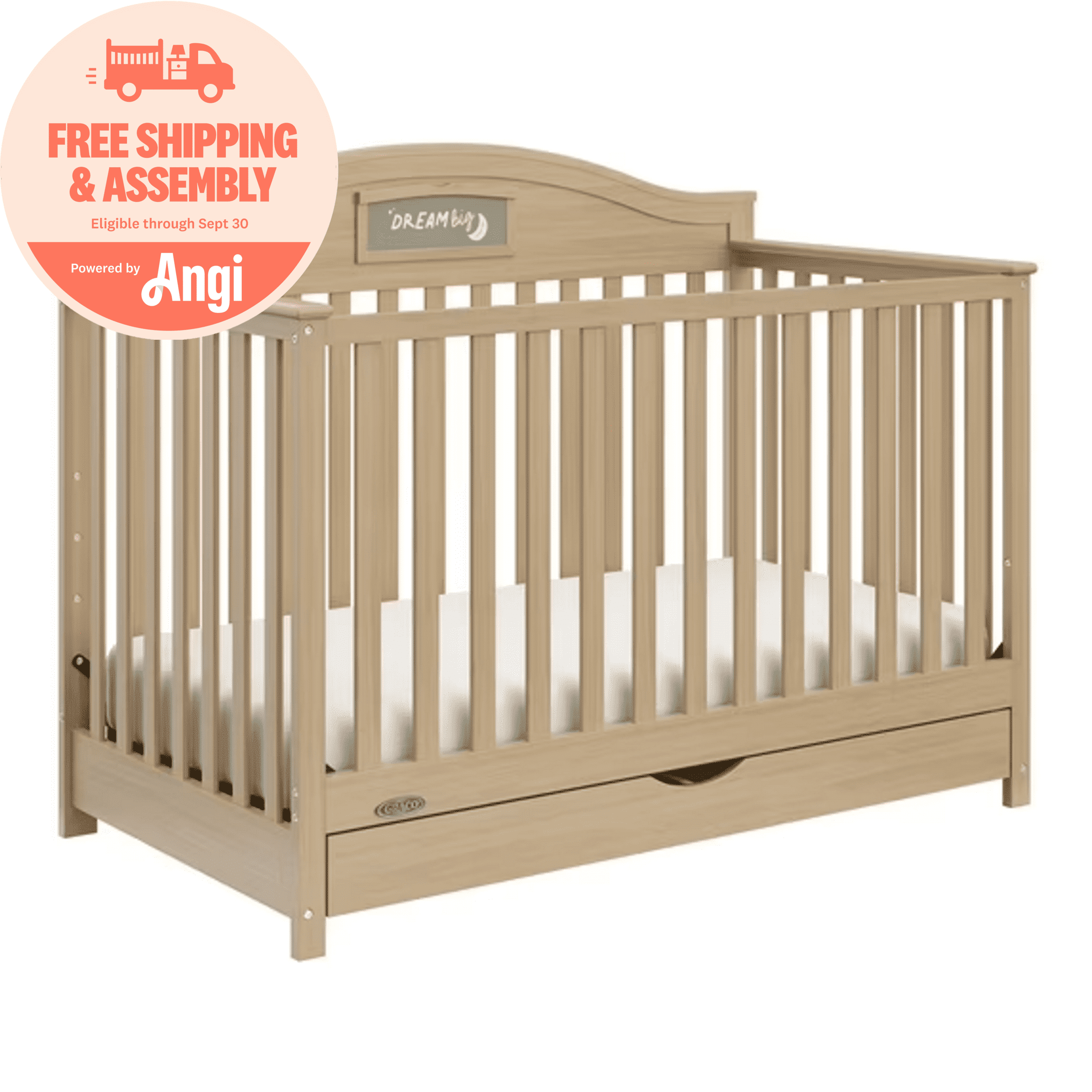 Graco Story 5-in-1 Convertible Baby Crib with Drawer and Reversible ...