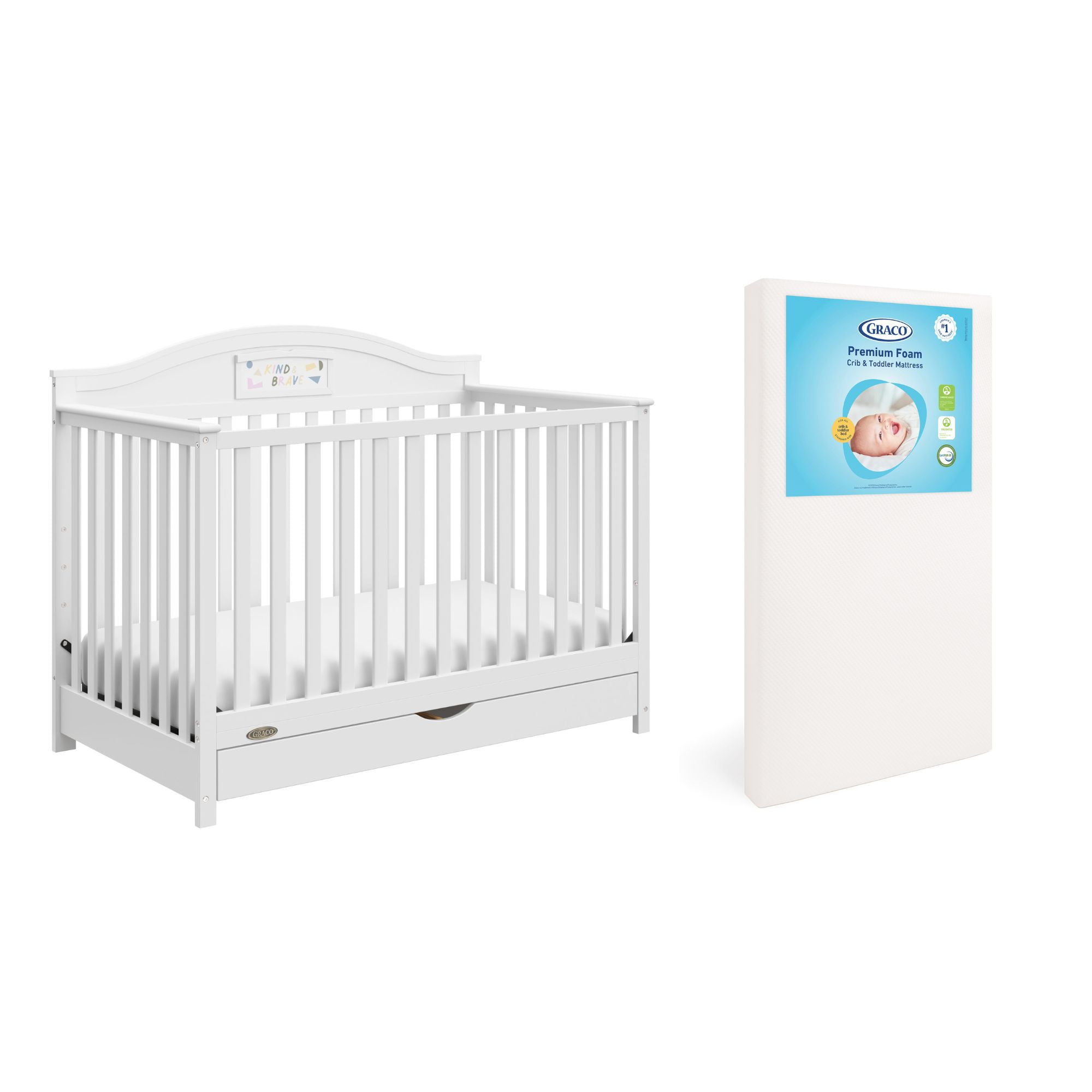 Graco Story Customizable 5-in-1 Convertible Crib with Drawer and ...