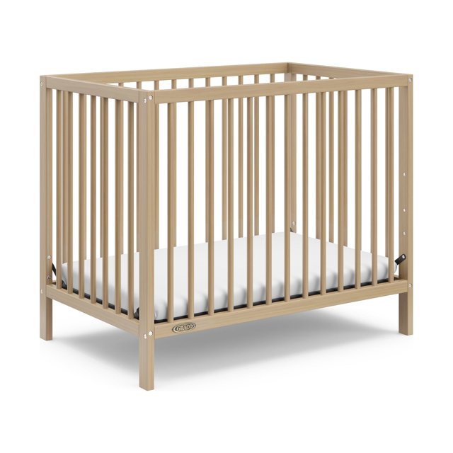 Graco Teddi 4-in-1 Convertible Mini Baby Crib with Mattress, Driftwood ...