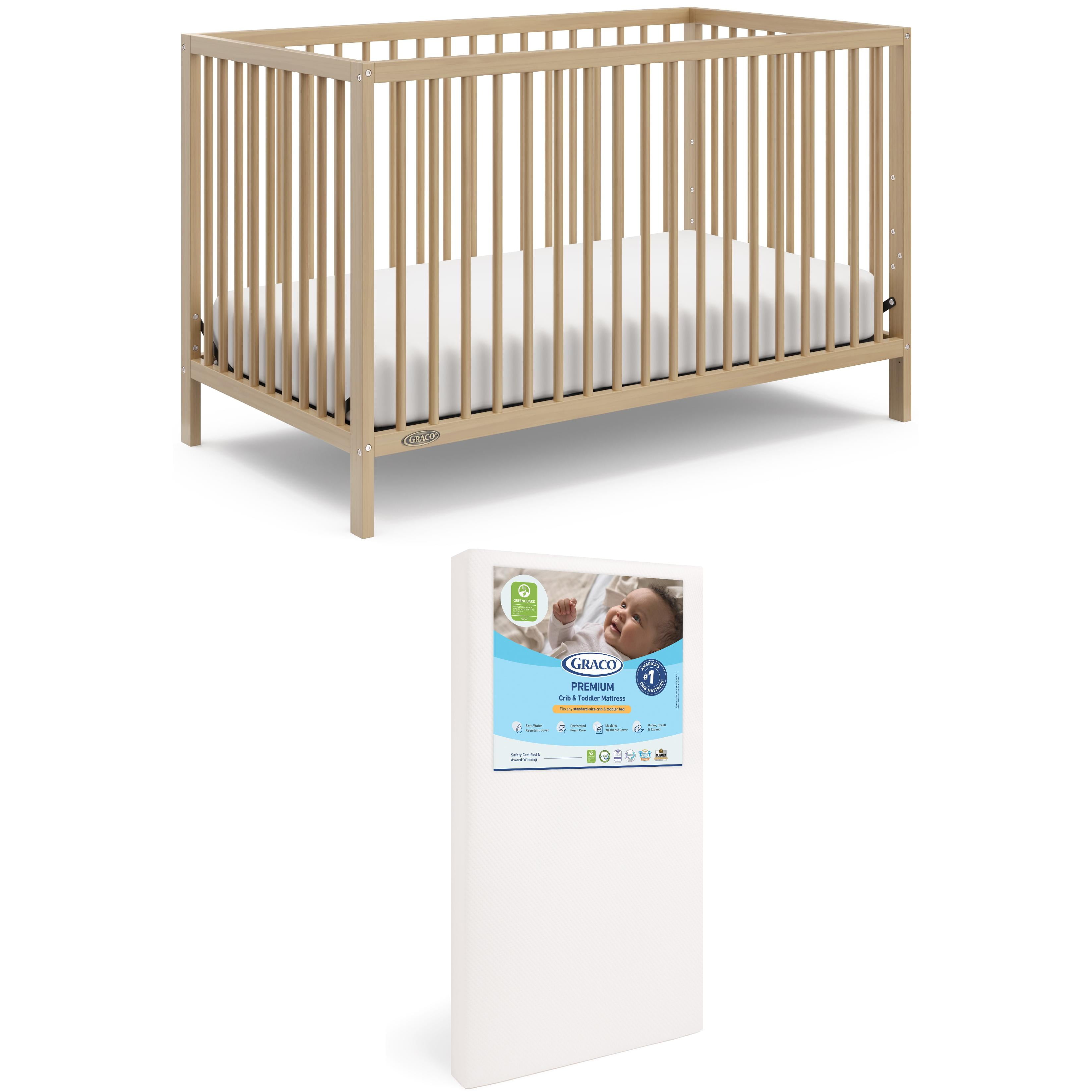Graco Teddi 5-in-1 Convertible Crib and Premium Crib & Toddler Mattress ...
