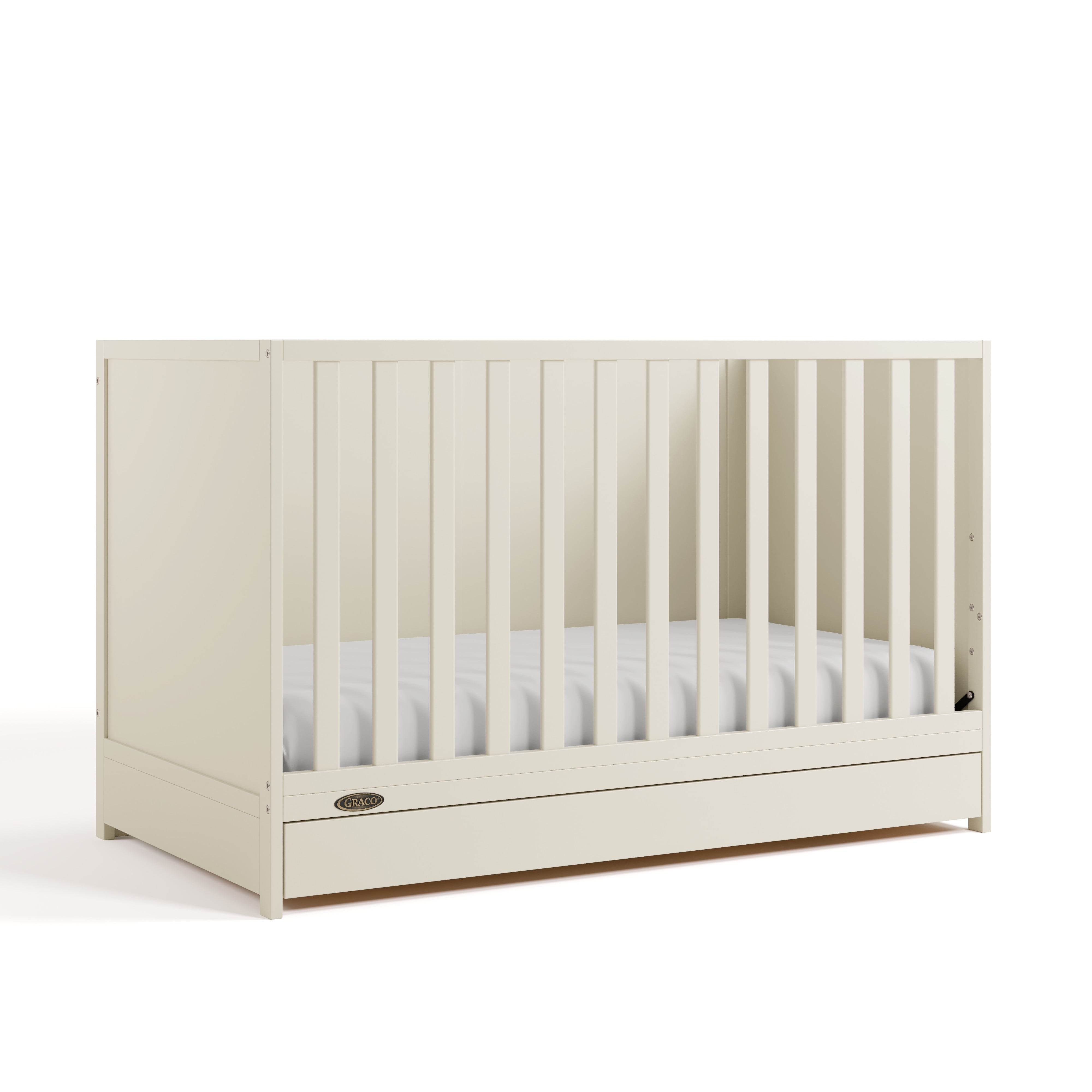 Graco Theo 3-in-1 Convertible Baby Crib with Drawer, Frosted Oat ...