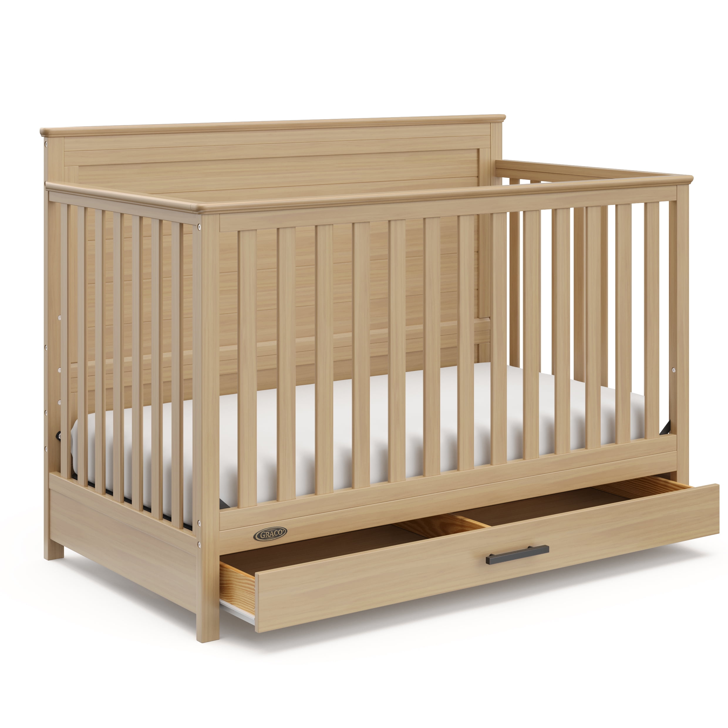 Graco Tristan Convertible Baby Crib with Drawer, Driftwood - Walmart ...