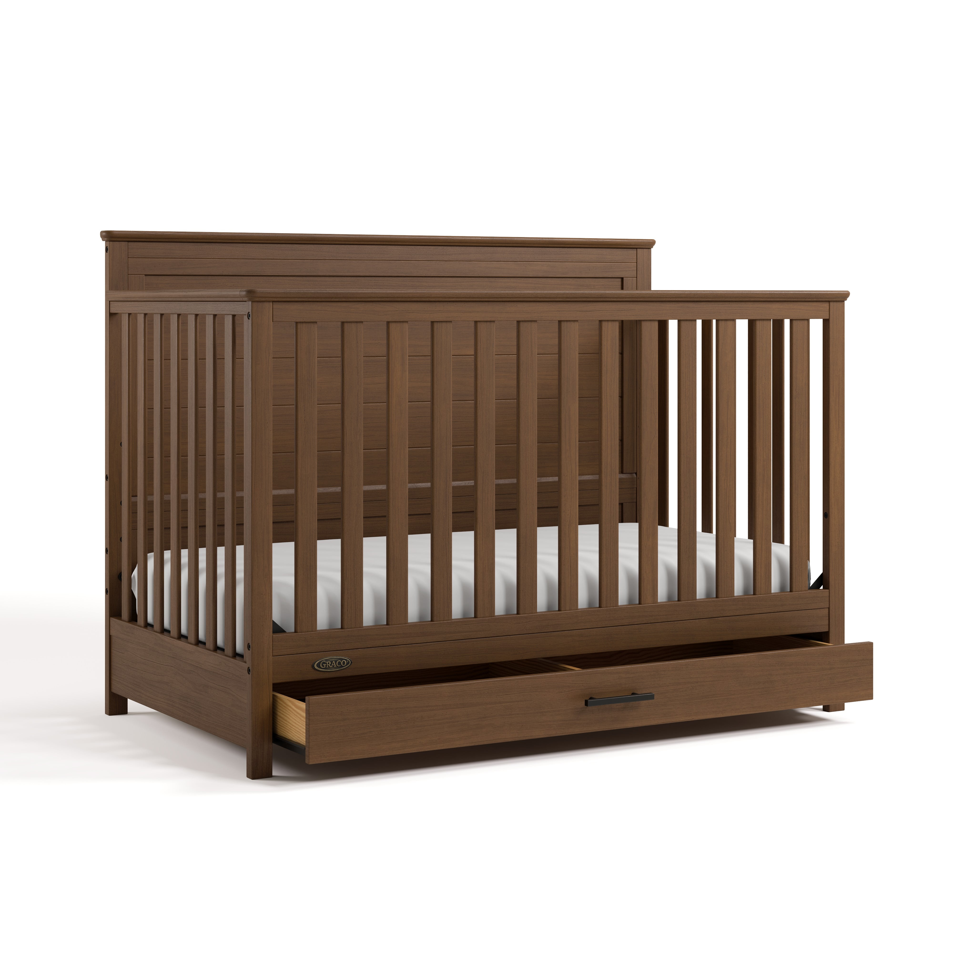 Graco Tristan Convertible Baby Crib with Drawer, Hazelnut - Walmart.com