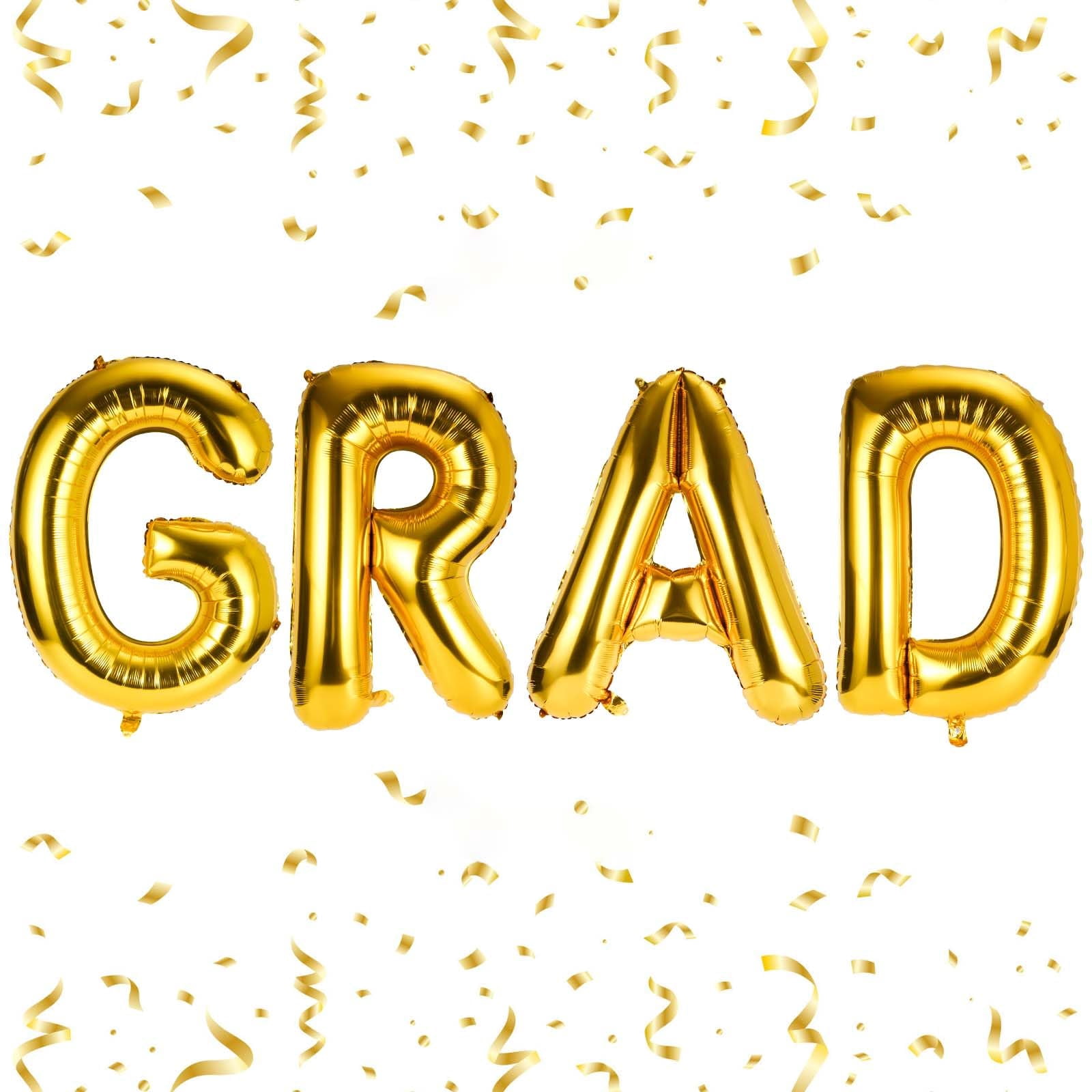 Grad Balloons Set, 40in Foil Graduation Balloons Large Congrats ...