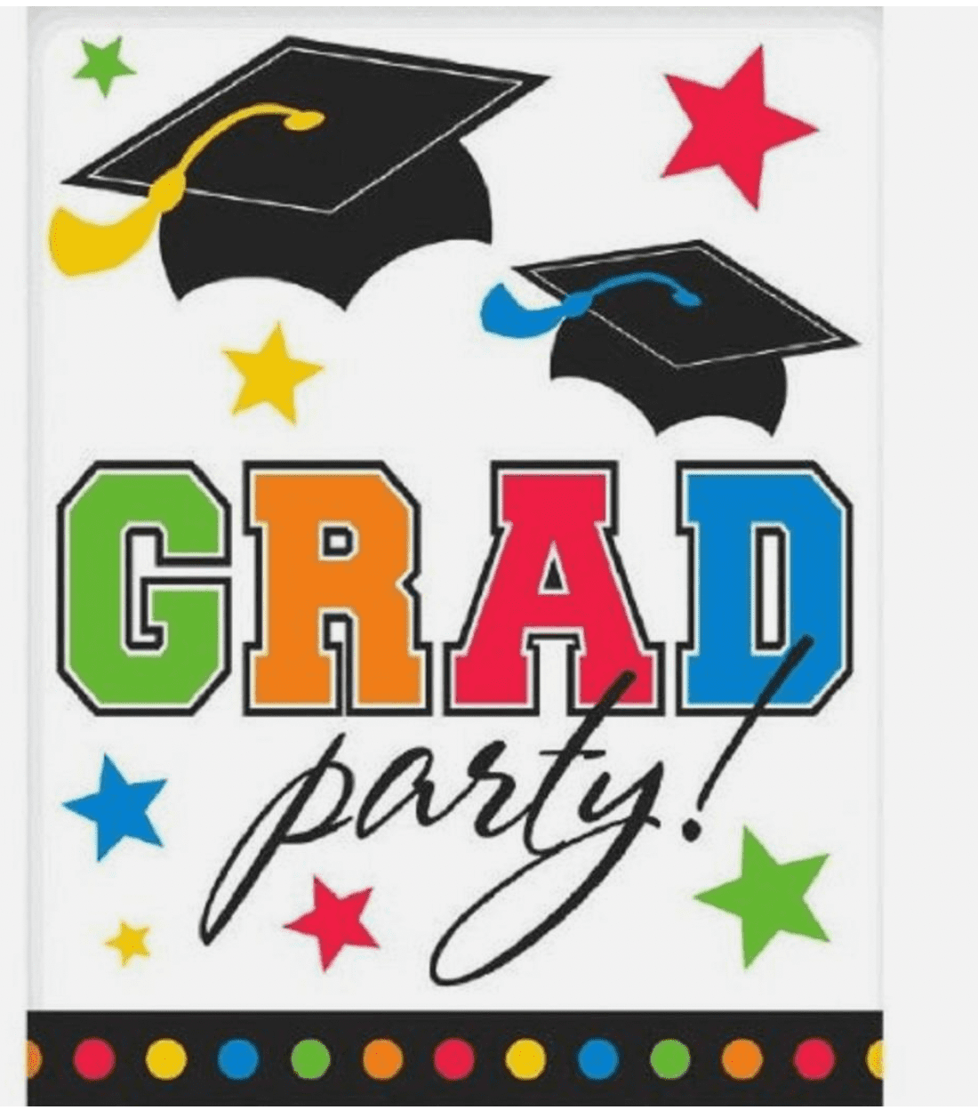 Grad Caps Congrats School College Graduation Party Invitations w ...